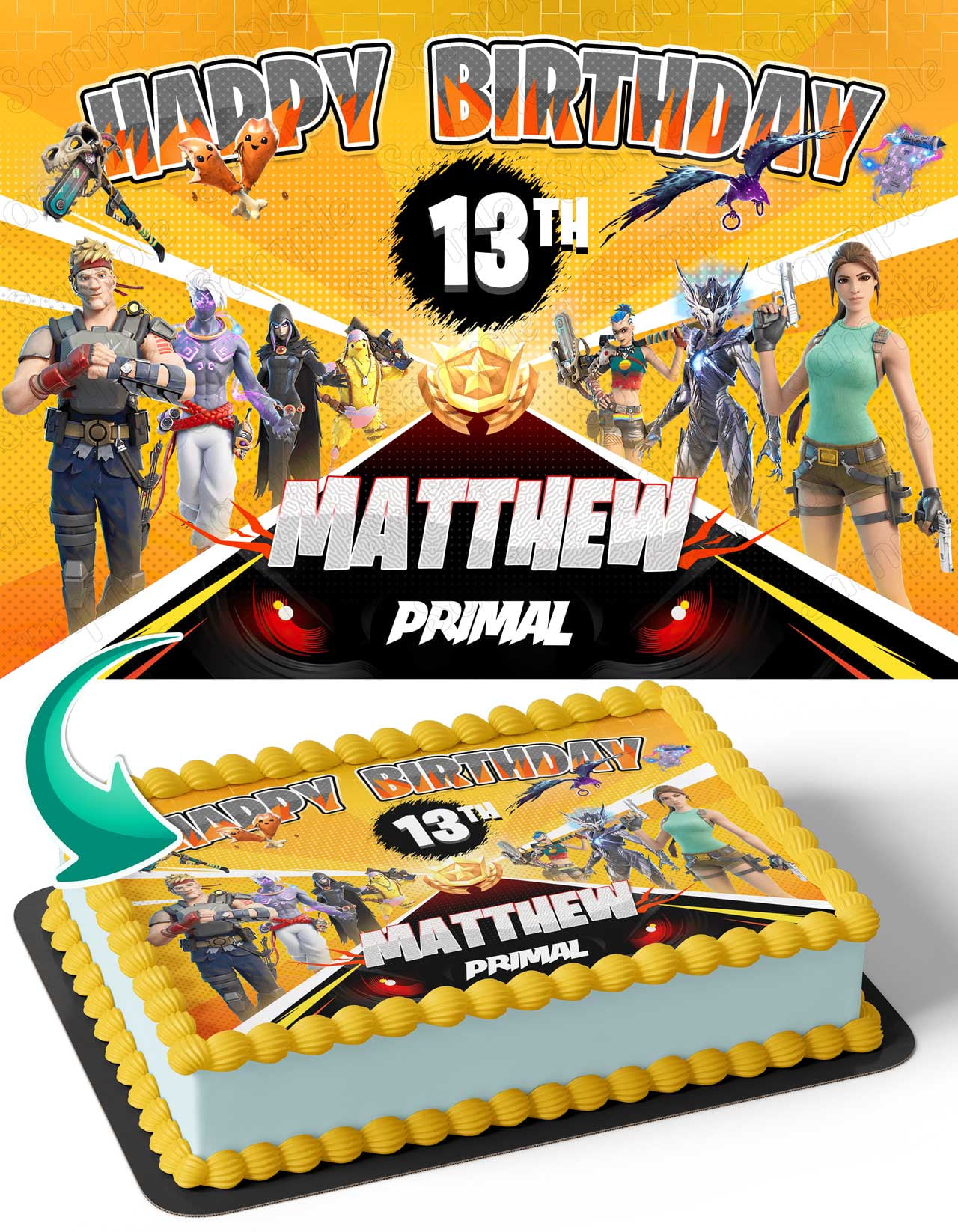 Fornite Chapter 2 Season 6 Primal 2 Edible Image Cake Topper ...