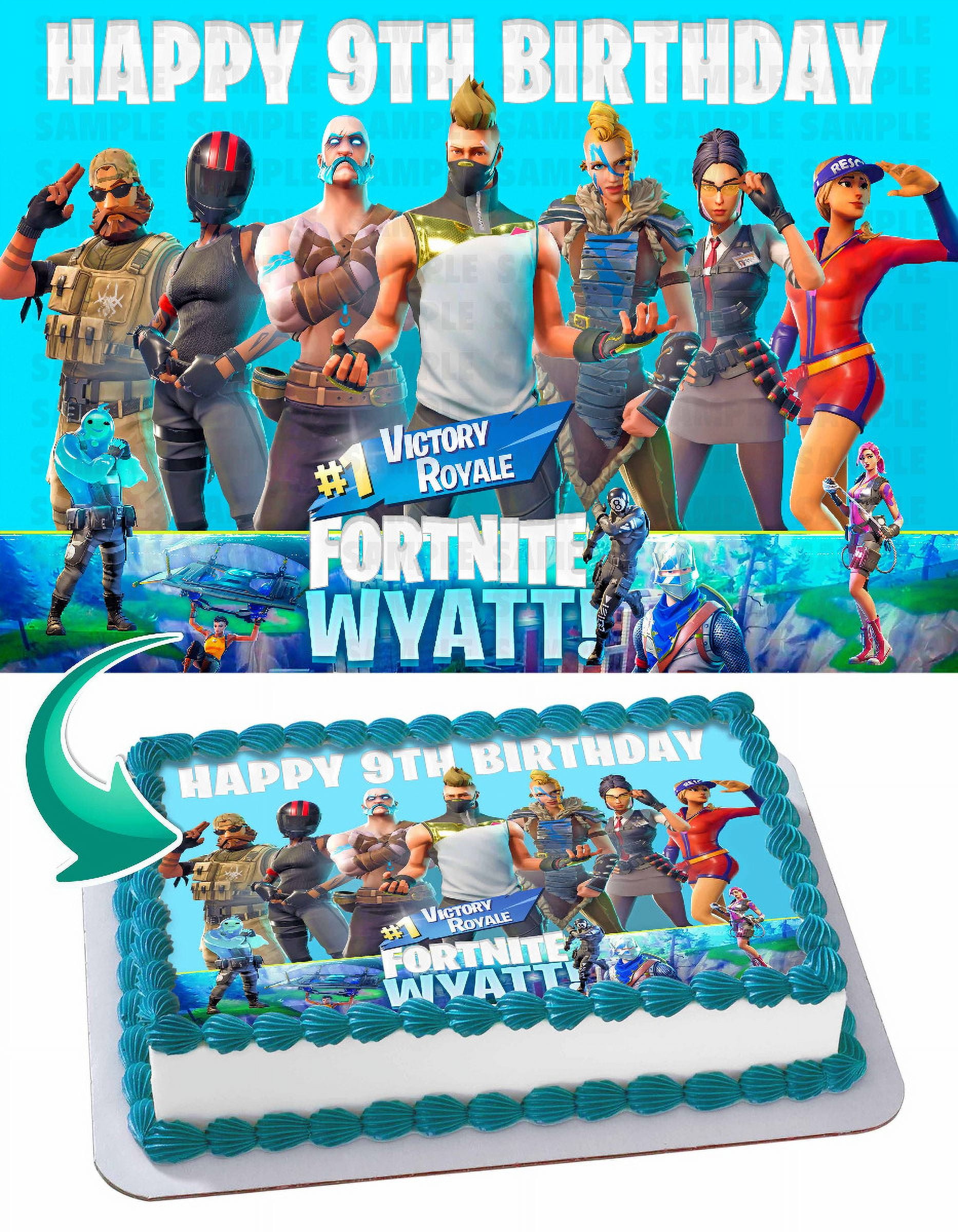 Fornite New Chapter Edible Cake Image Topper Personalized Birthday ...