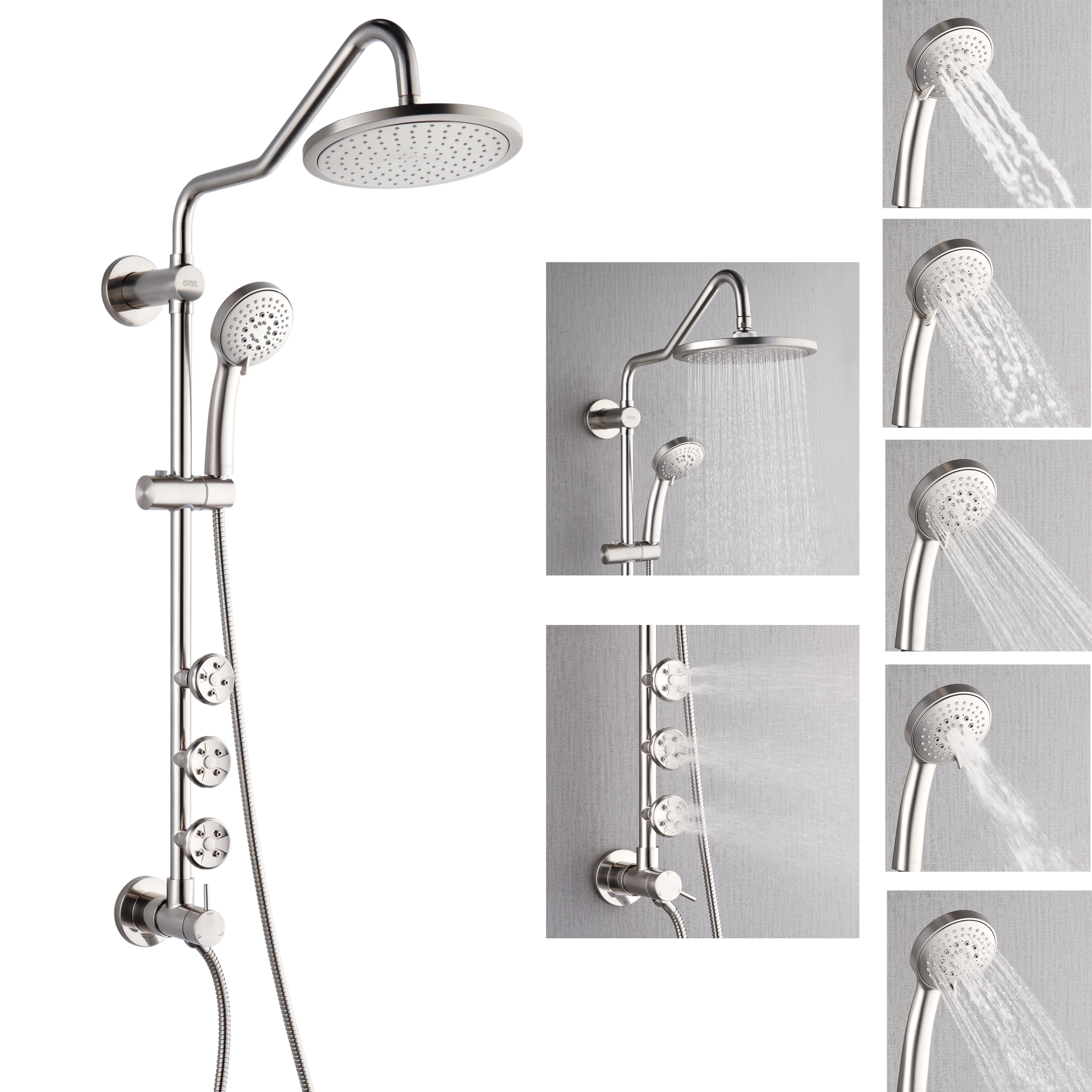 FORNO ACQUA AcquaSPA Retrofit Shower, Overhead Rainfall Shower ...
