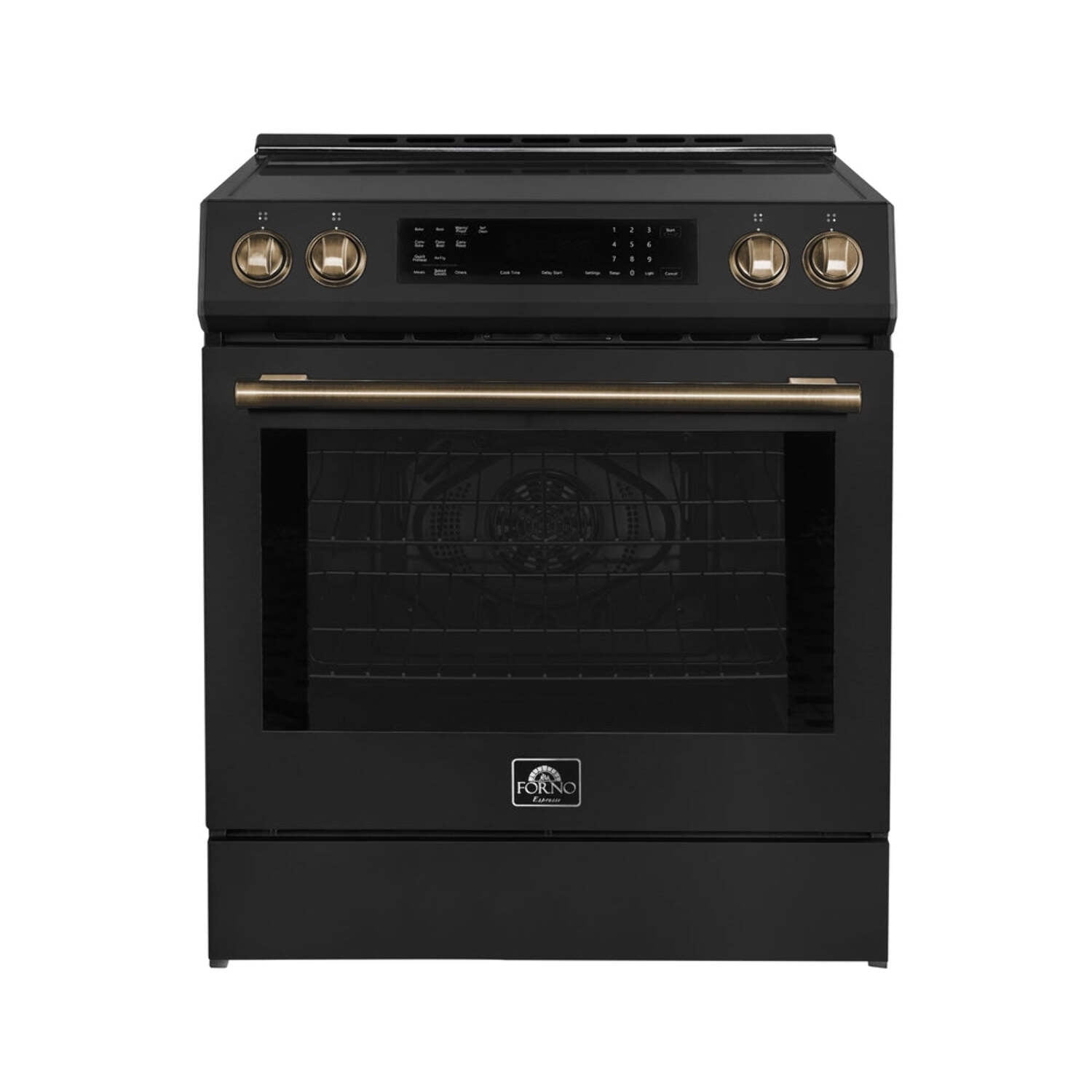 Forno Donatello Espresso 30-Inch Slide-In Black Induction Range ...