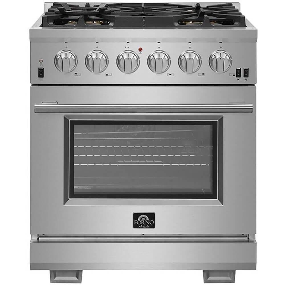 Forno Capriasca 30-Inch Freestanding Dual Fuel Range, 4 Burners, True ...