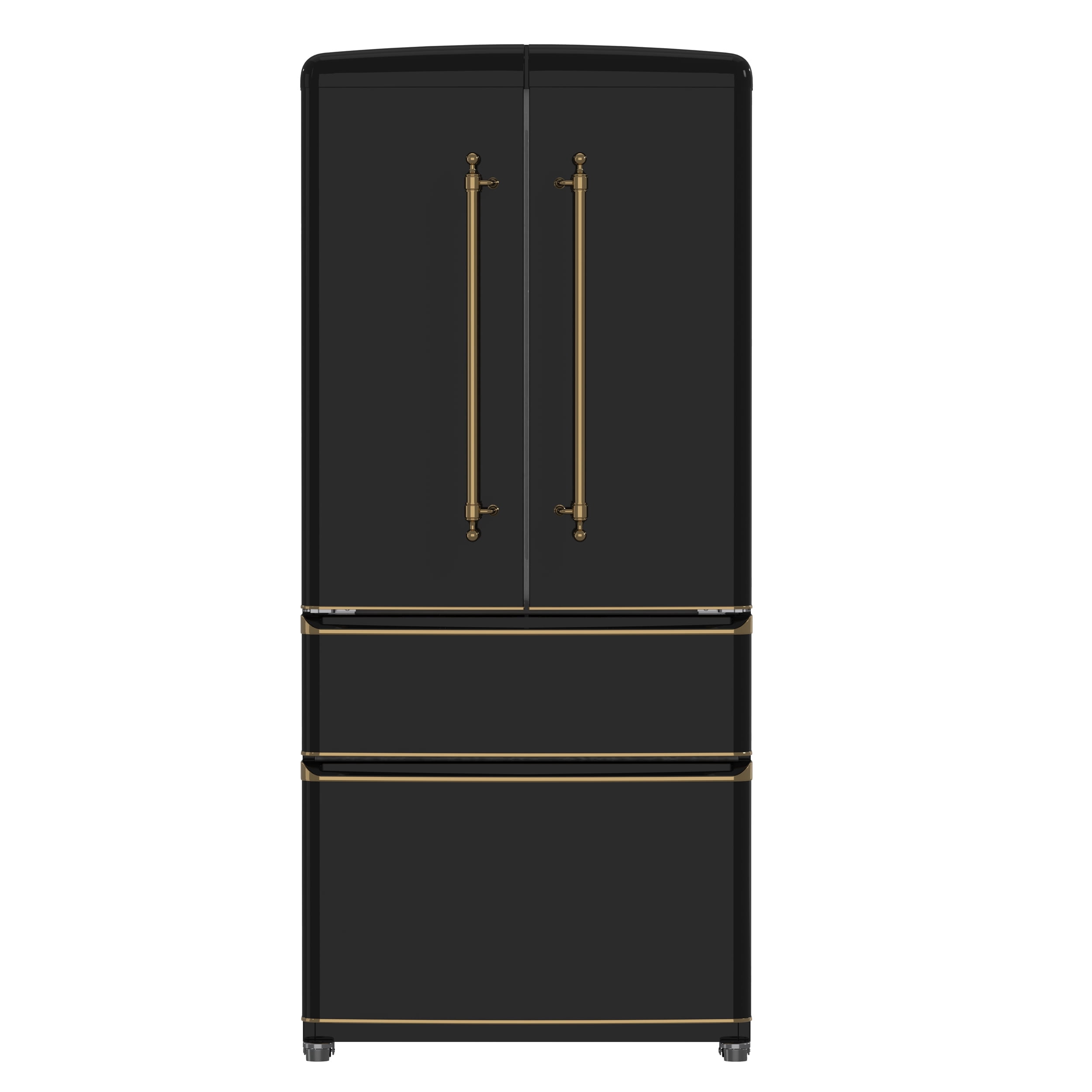 Forno Luigi 33-Inch French Door Refrigerator, 18 cu.ft, Black Finish ...