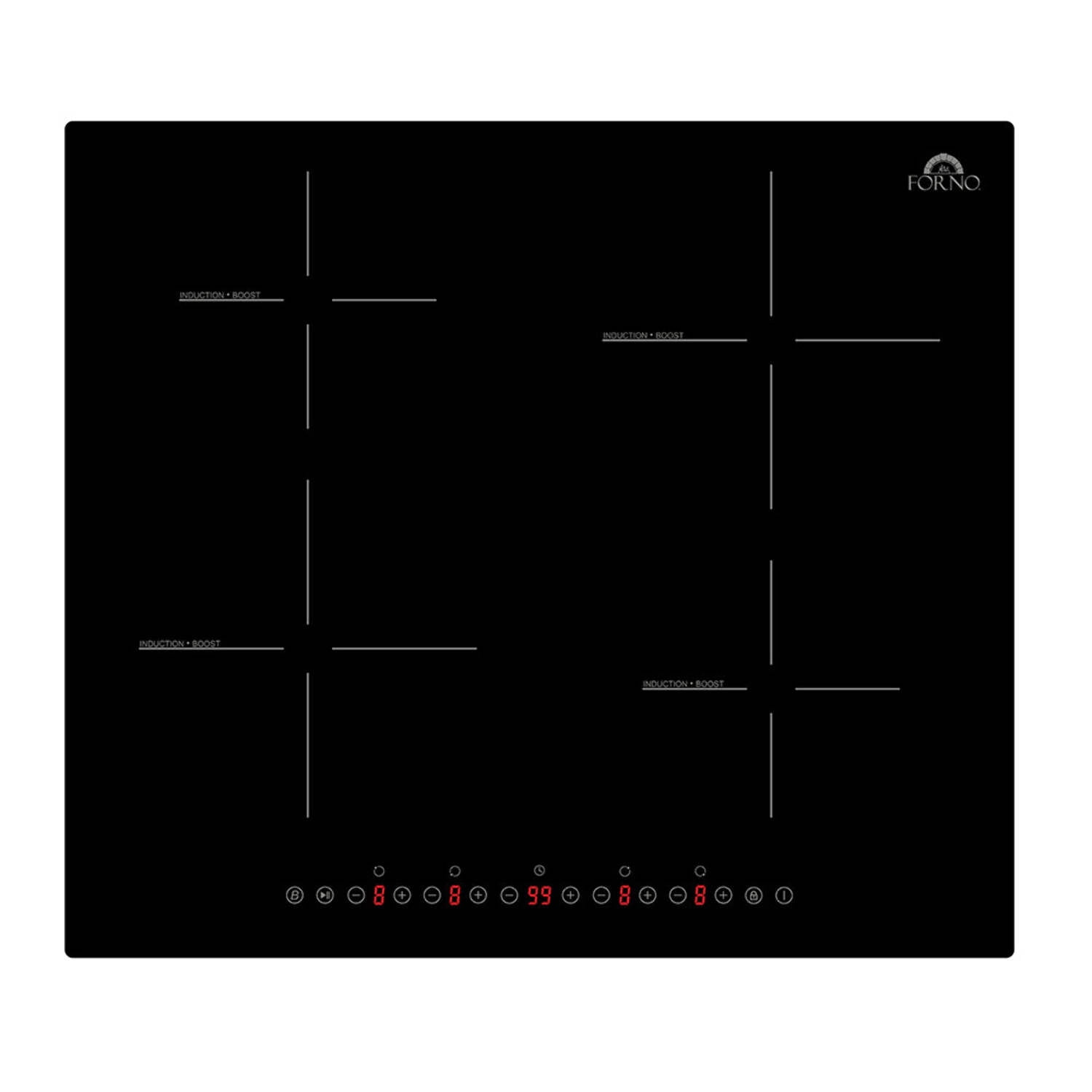 Forno Parco 24-Inch Induction Cooktop, 4 Zones, 7,200W Total Power ...