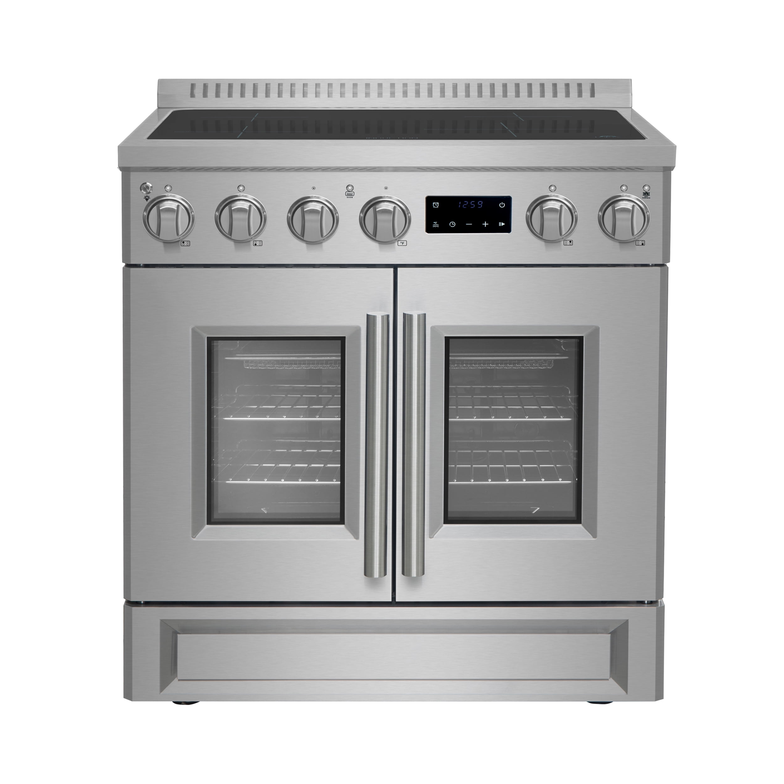 Forno Torino 30 Inch French Door Induction Range with Air Fryer and True Convection Oven ...