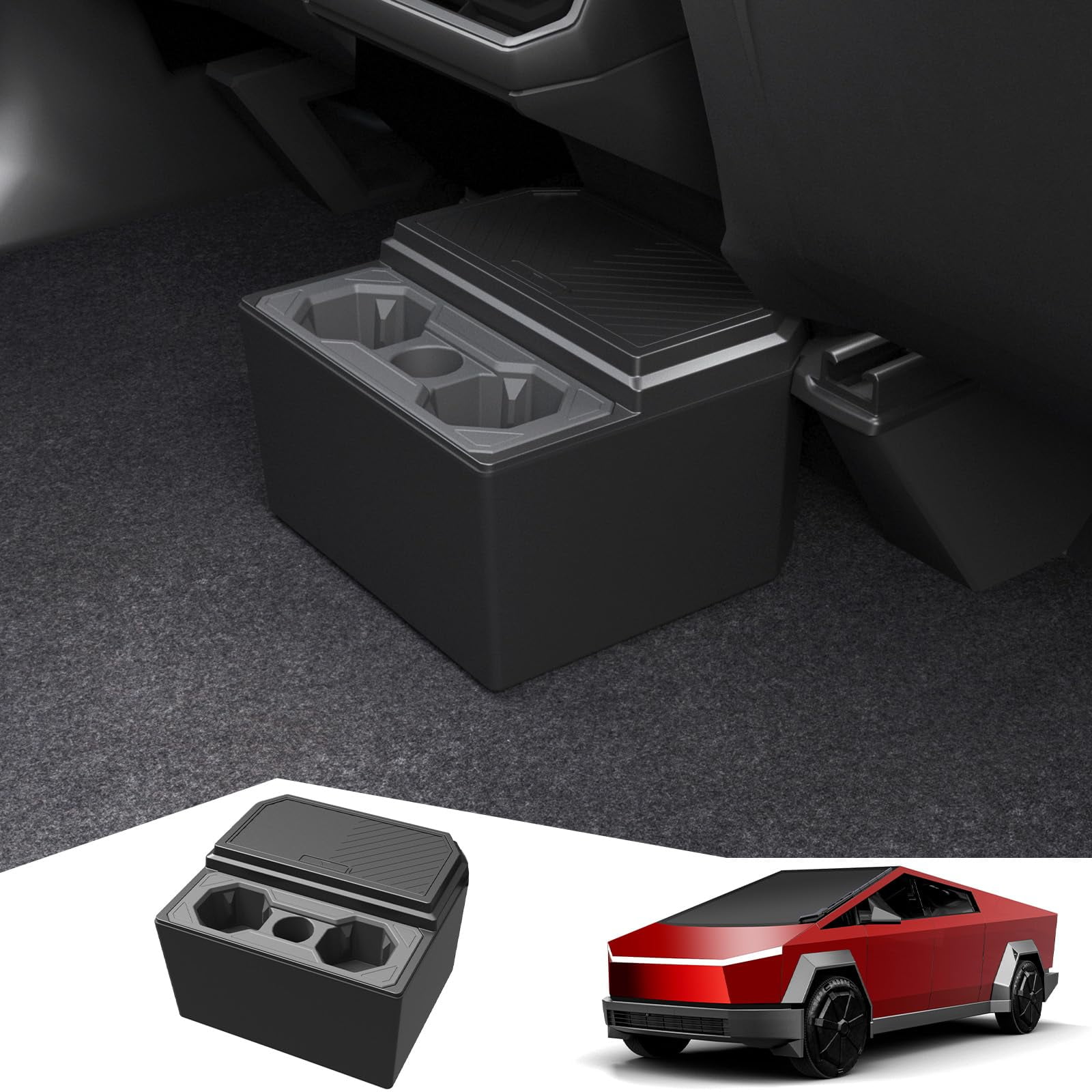 Foronetry Rear Storage Box for Tesla Cybertruck, Trash Can with Cup ...