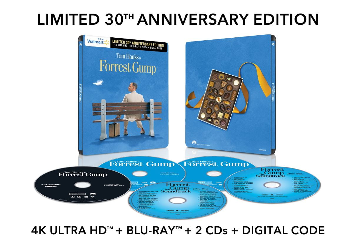 Forrest Gump 30th Anniversary (Steelbook) (4K Ultra HD + Blu-Ray + 2 CD ...