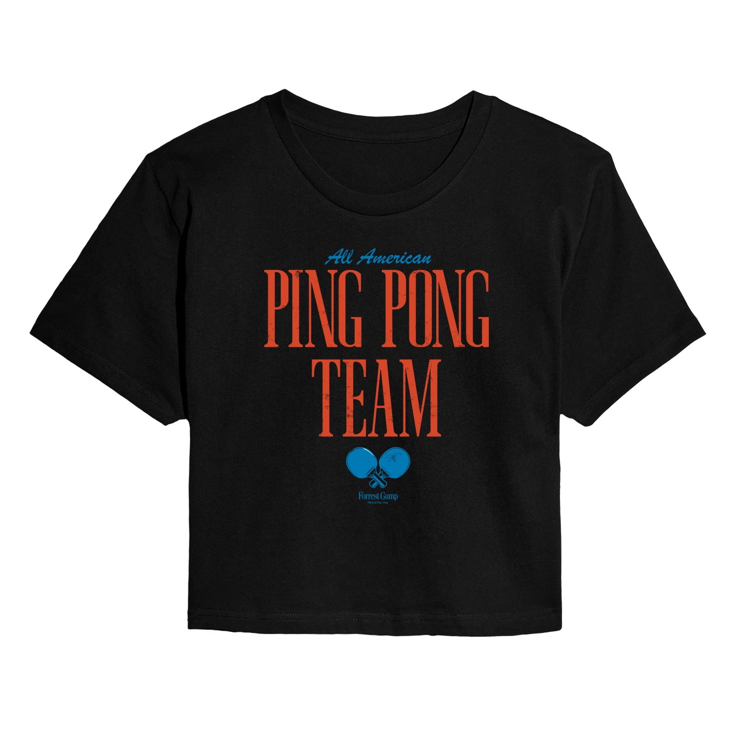 Forrest Gump - All American Ping Pong Team - Juniors Cropped Graphic T-Shirt - Walmart.com