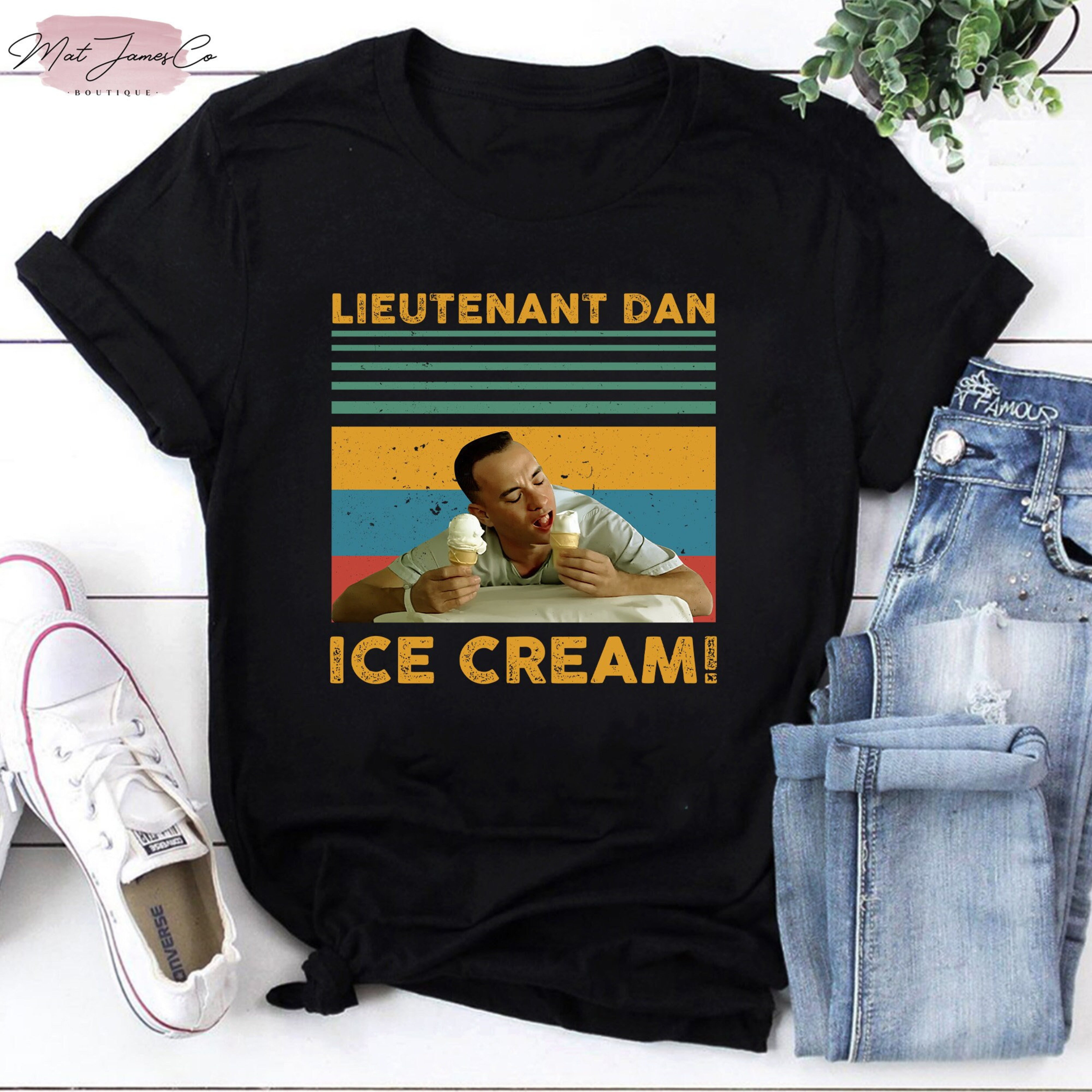 Forrest Gump Lieutenant Dan Ice Cream Vintage T-Shirt, Forrest Gump ...