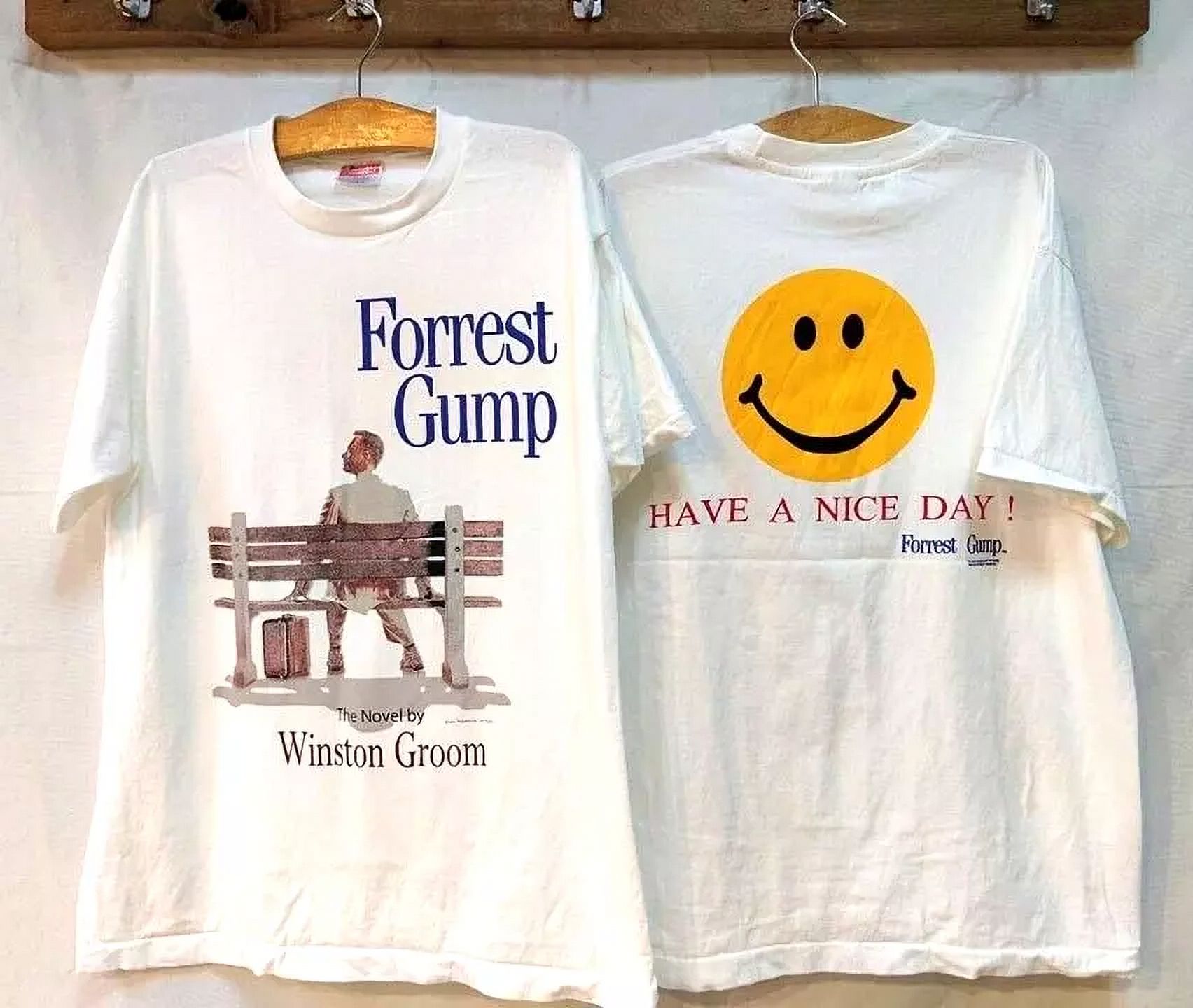 Forrest Gump Shirt Movie TV Show Smiley Bubba Shrimp Hanes Tom Hanks ...