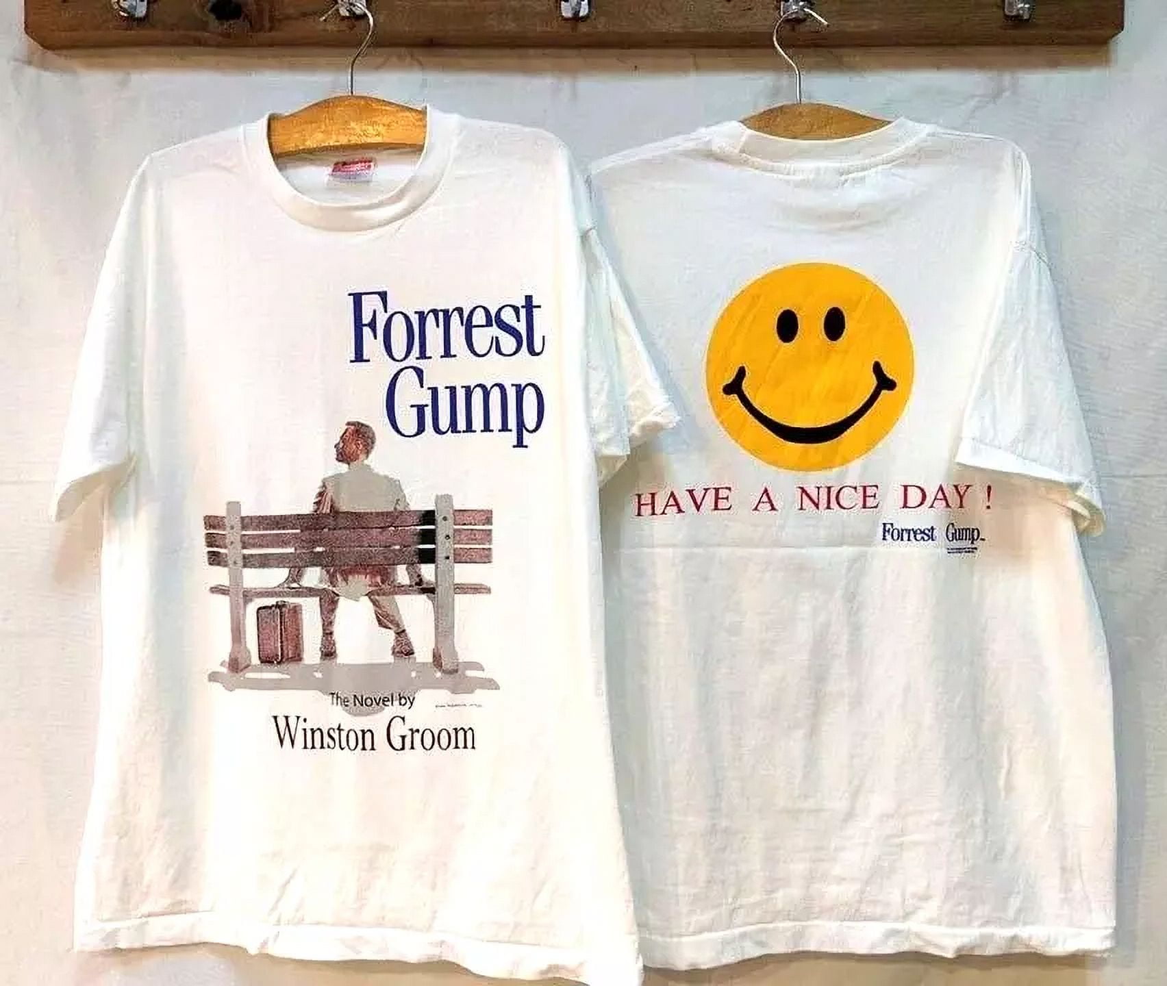Forrest Gump Shirt Movie TV Show Smiley Bubba Shrimp Hanes Tom Hanks ...