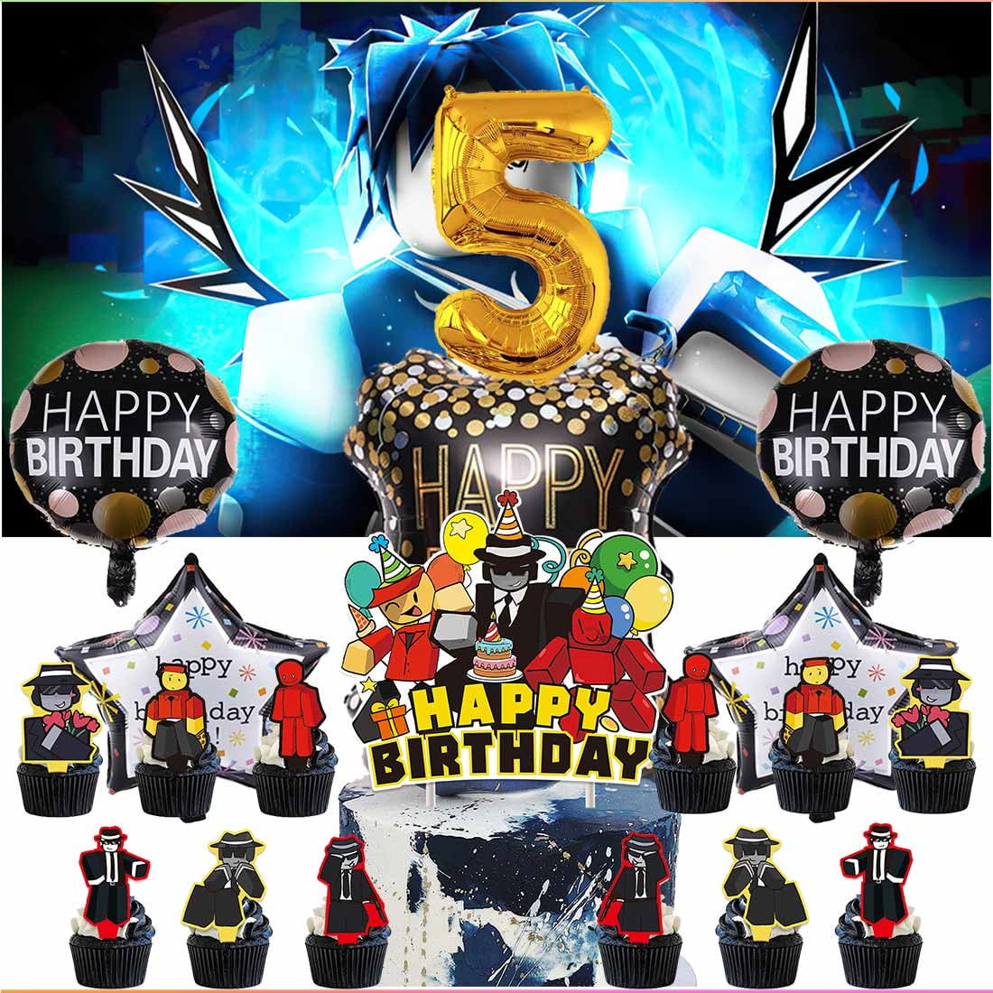 Forsaken chance Party Supplies Decor 5th Kit Balloons Birthday Cake ...