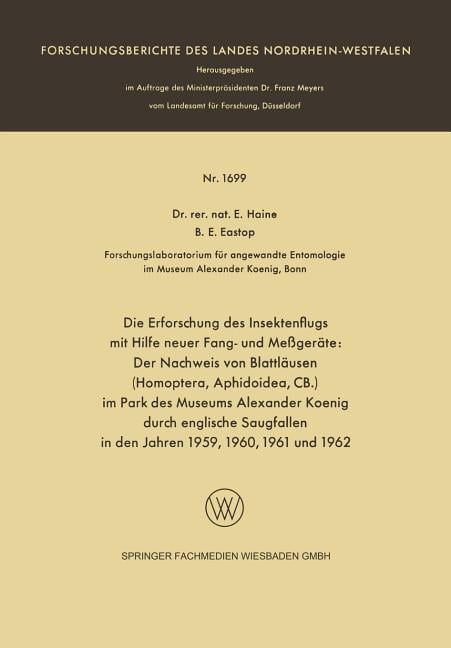 Forschungsberichte Des Landes Nordrhein- Die Erforschung Des ...