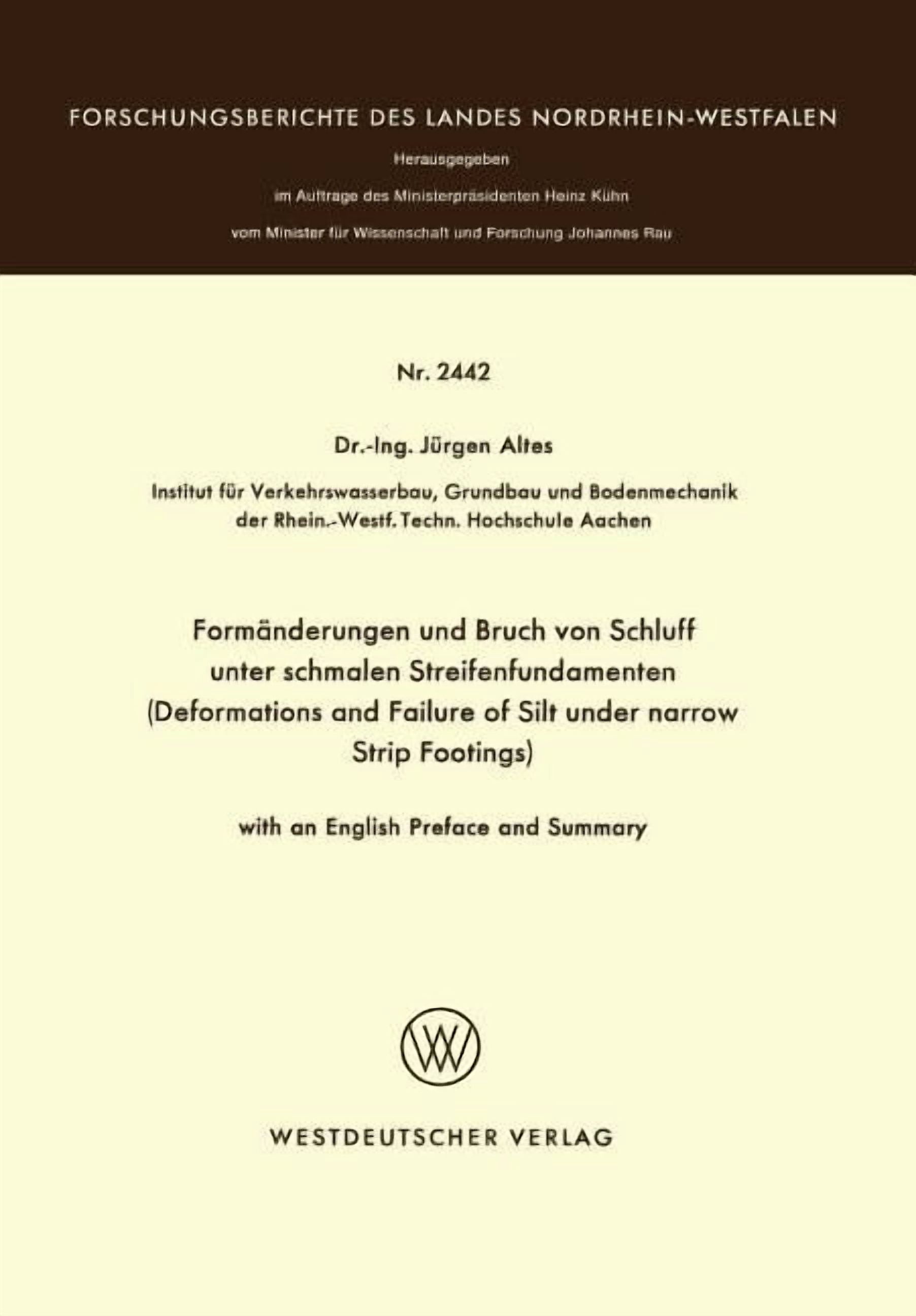 Forschungsberichte Des Landes Nordrhein- FormÃ¤nderungen Und Bruch Von ...