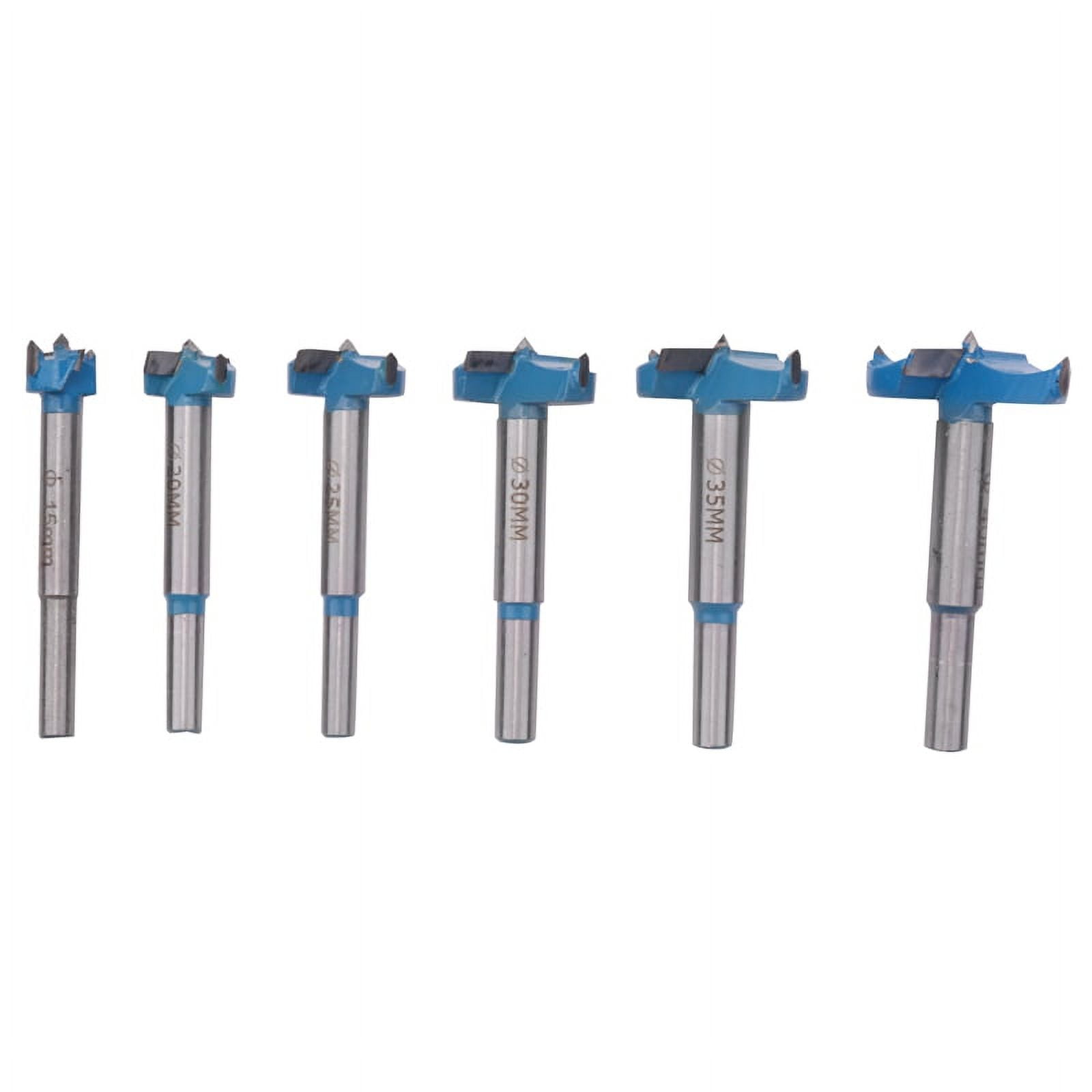 Forstner Drill Bit Set,15-40mm 6 Pcs Carbide Bits High Speed Steel Wood ...