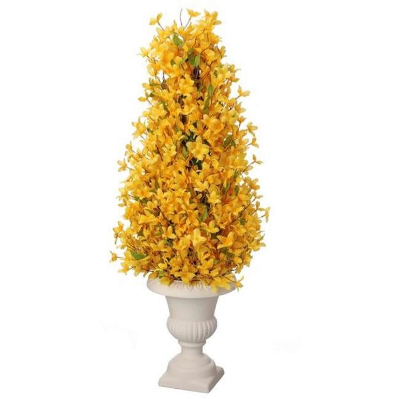 Forsythia Potted Cone Topiary Faux Plants & Trees - Walmart.com