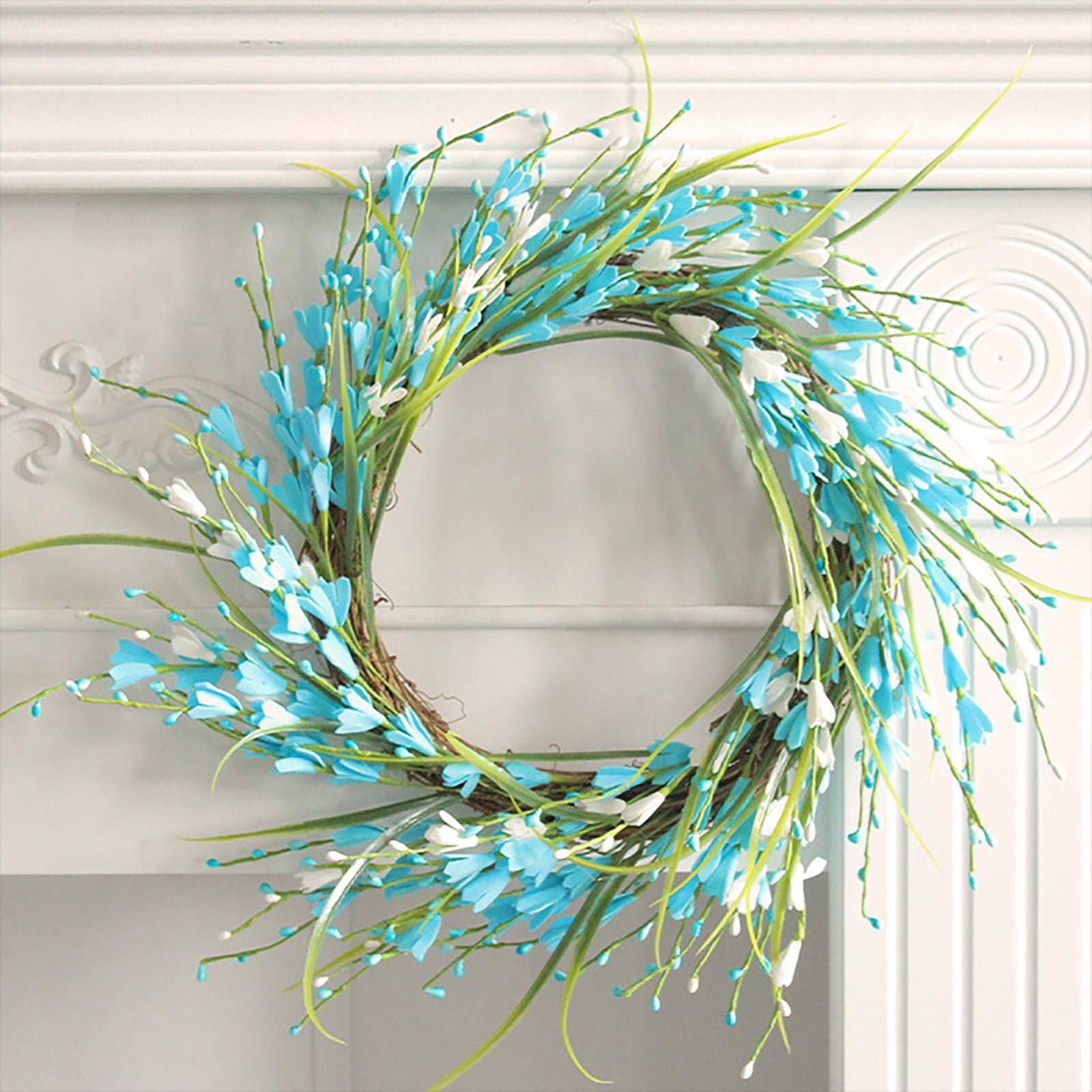 Forsythia Wreath 15.75 Inch Summer Front Door Wreath Blossom Cluster ...
