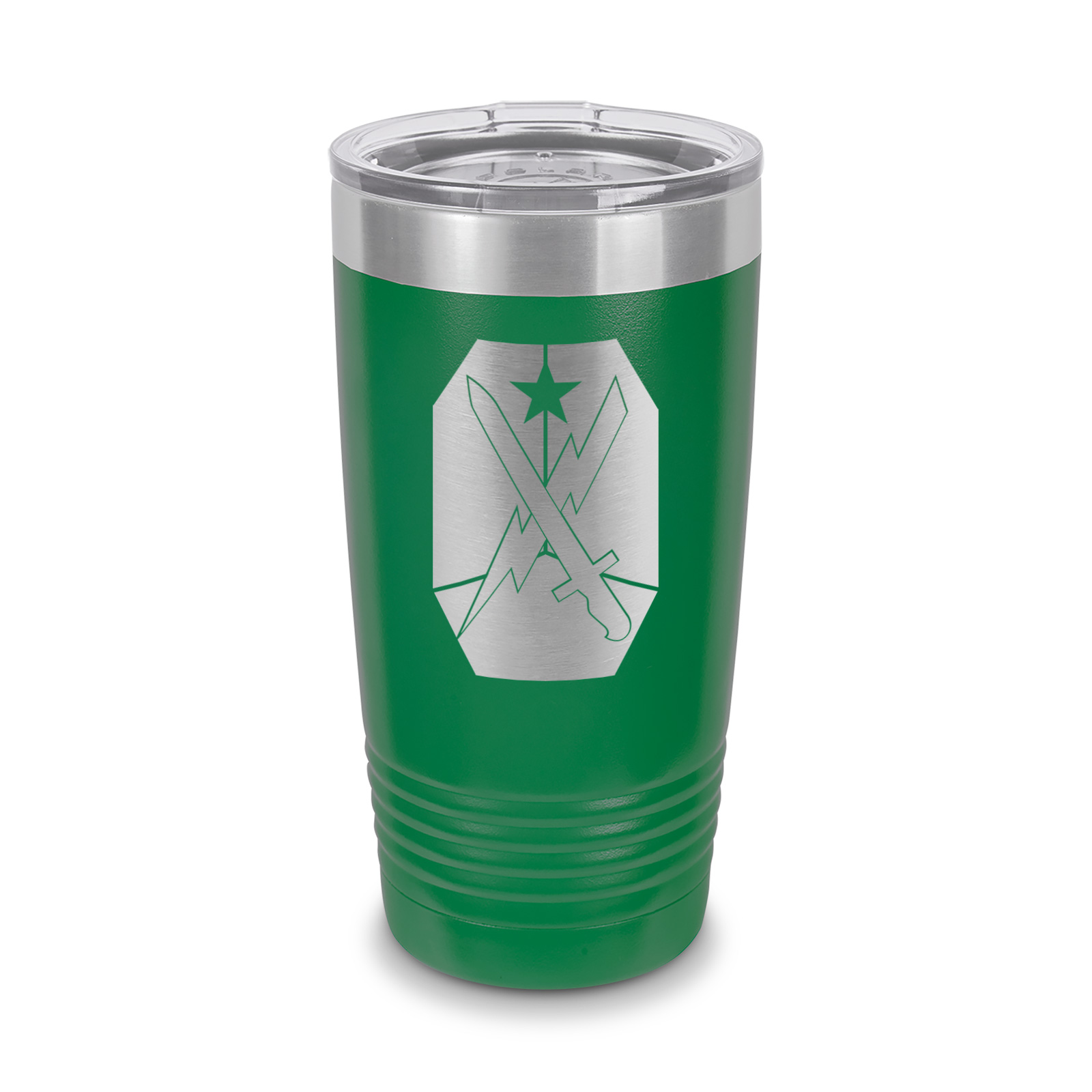 Fort Benning Tumbler 20 oz - Laser Engraved w/ Clear Lid - Stainless ...