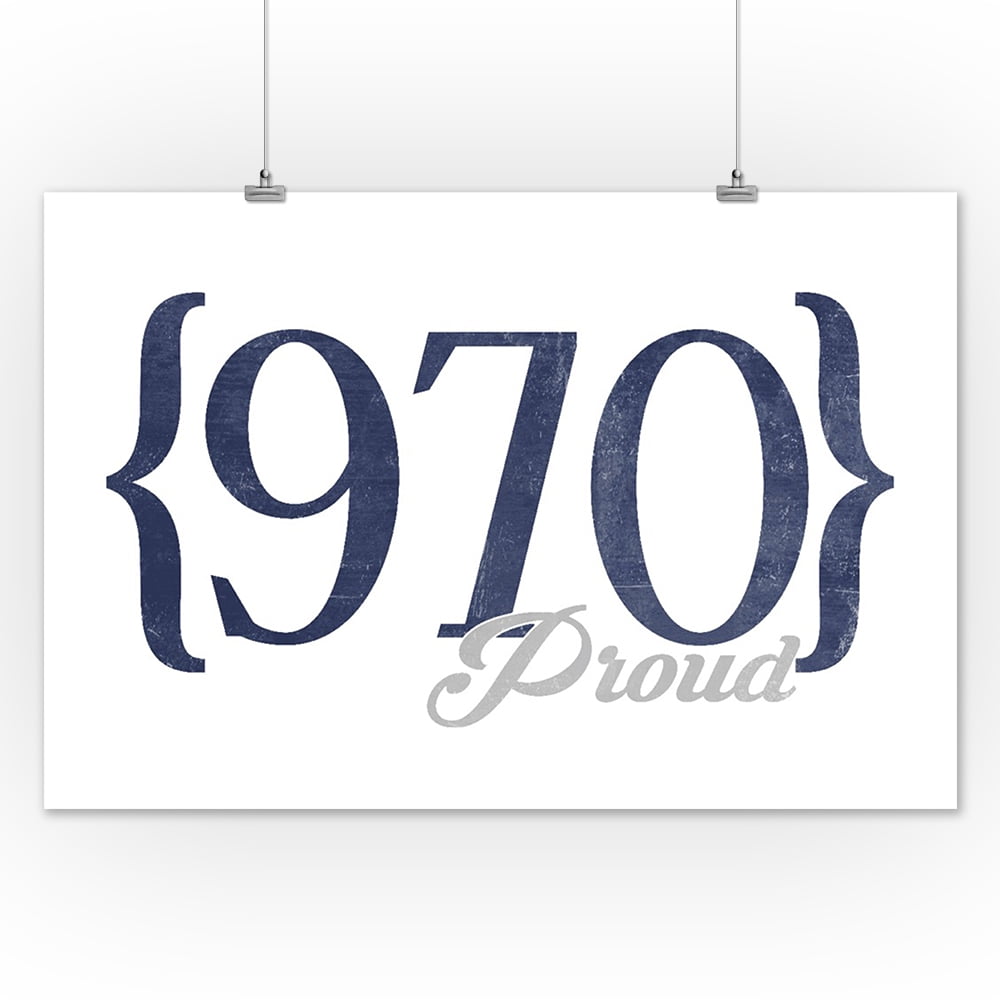 Fort Collins, Colorado - 970 Area Code (Blue) - Lantern Press Artwork ...
