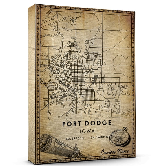 Fort Dodge Map Poster, Iowa Map Art Poster, Canvas, Fort Dodge Map City ...