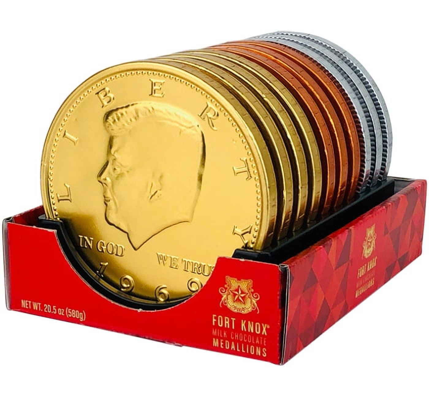 Fort Knox Huge Medallion Chocolates, 2.04 Ounce, 3.94" - 10 Count ...