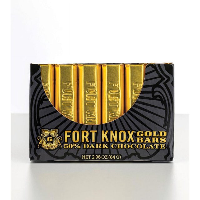 Fort Knox Mini Dark Chocolate Gold Bars, 50% Cacao, 2.96 Ounce - 12 ...