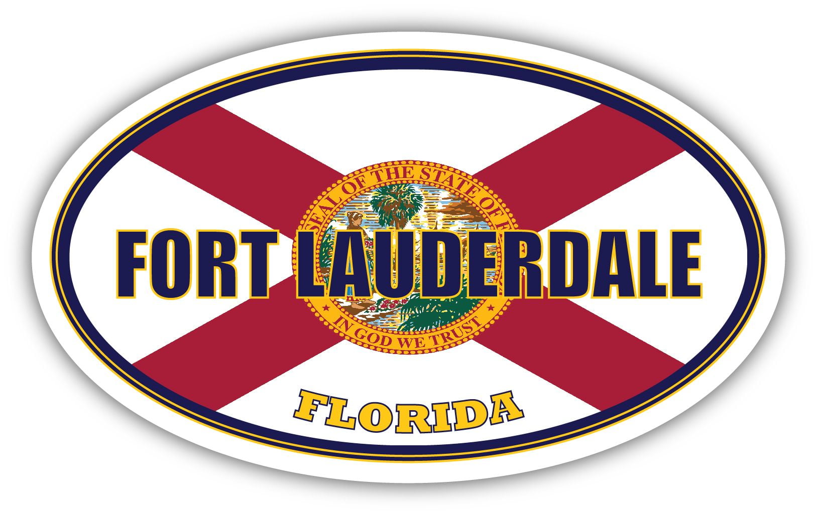 Fort Lauderdale City Florida State Flag | FL Flag Broward County Oval ...