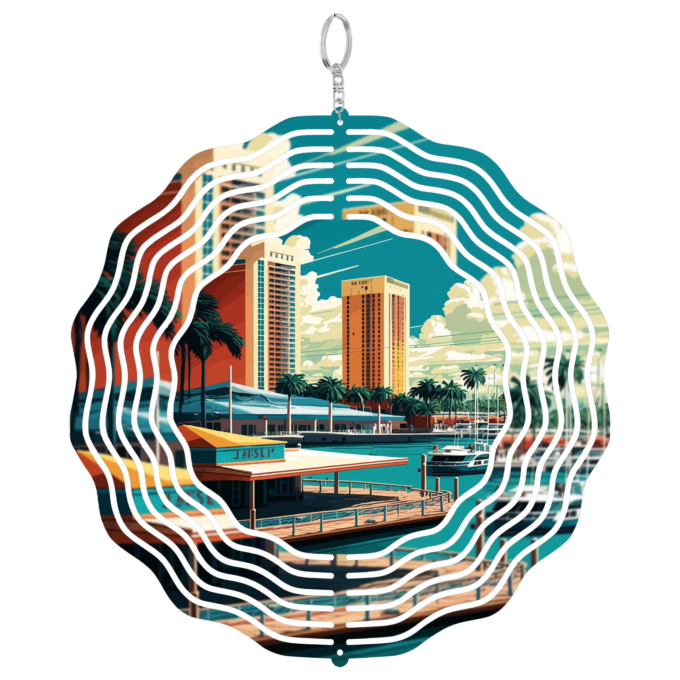 Fort Lauderdale Venice Of America 3D Wind Spinner Kinetic Hanging Yard ...