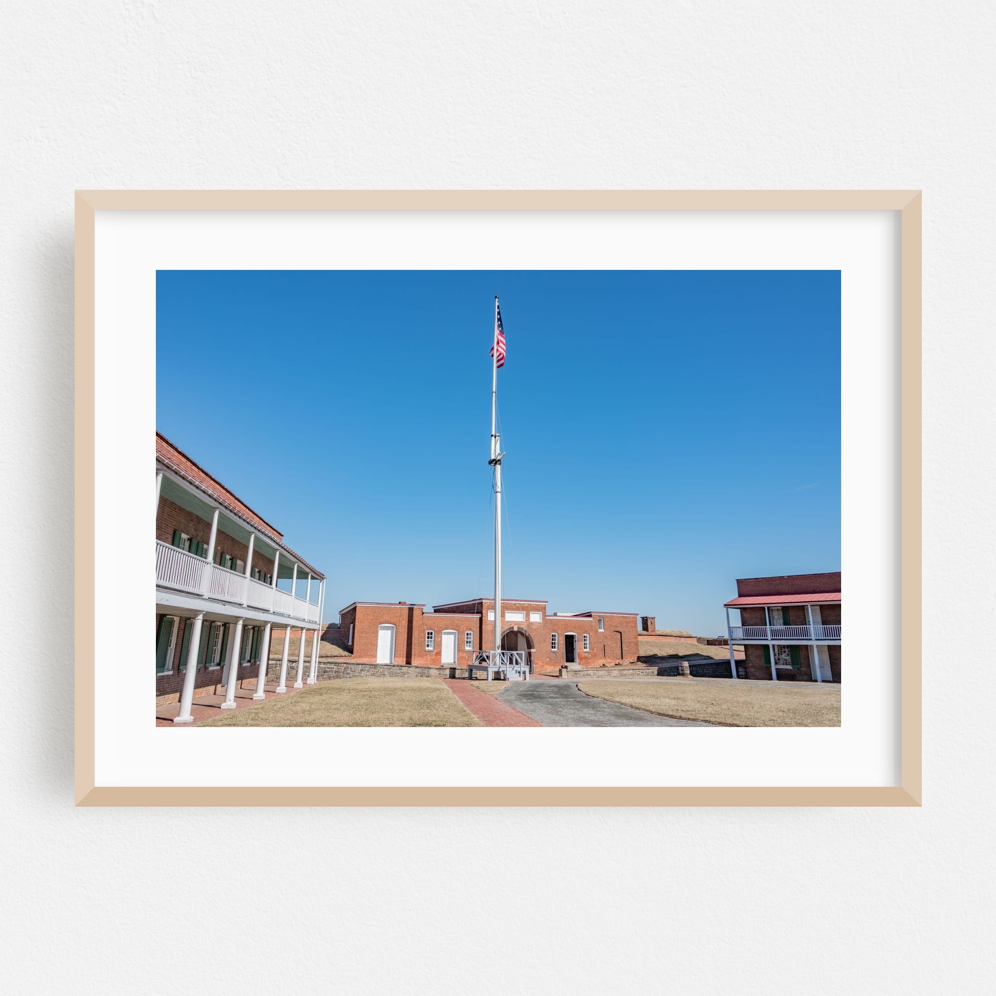 The Fort McHenry Flag Pole and Entrance on a Beautiful Winter Afte ...