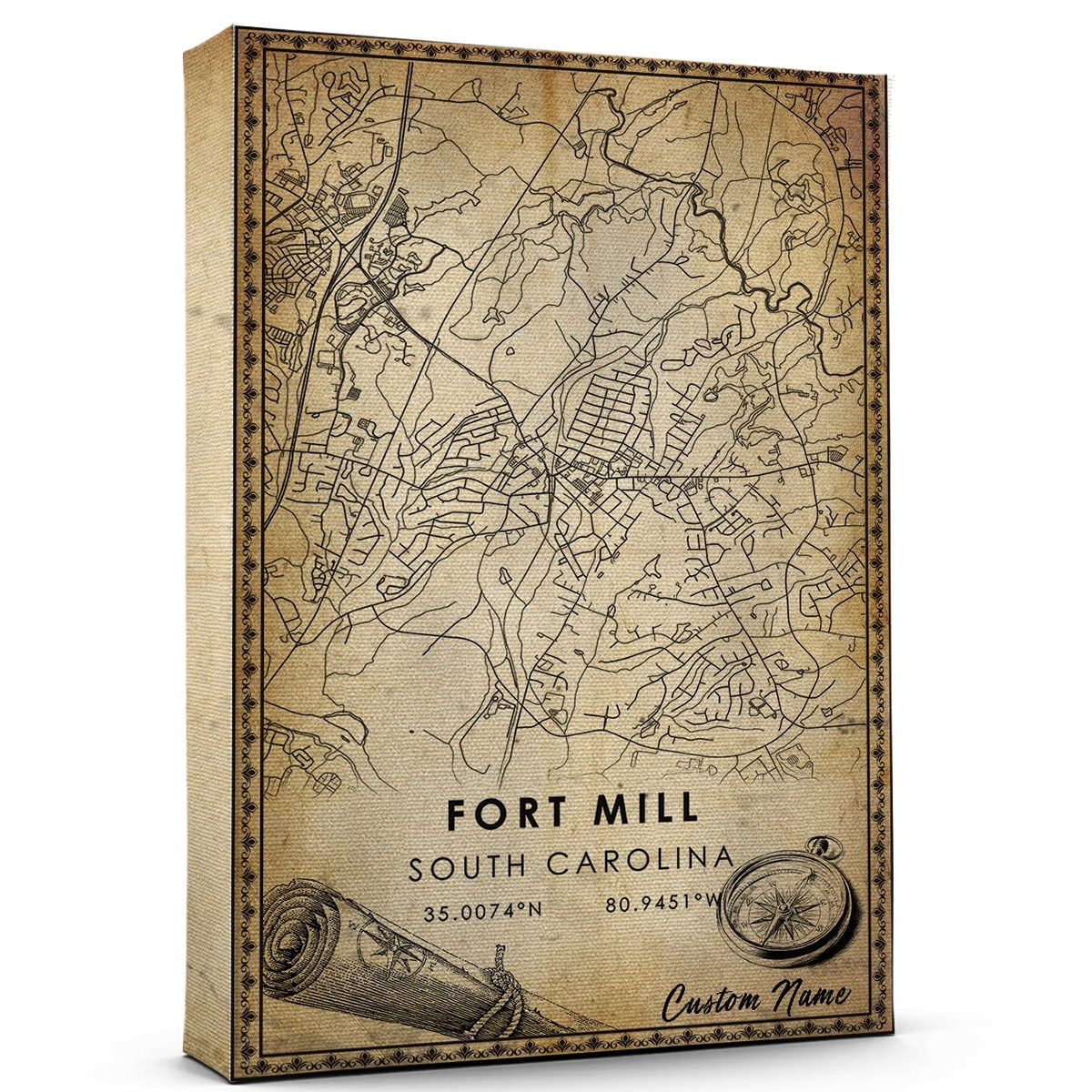 Fort Mill Map Poster, South Carolina Map Art Poster, Canvas, Fort Mill ...