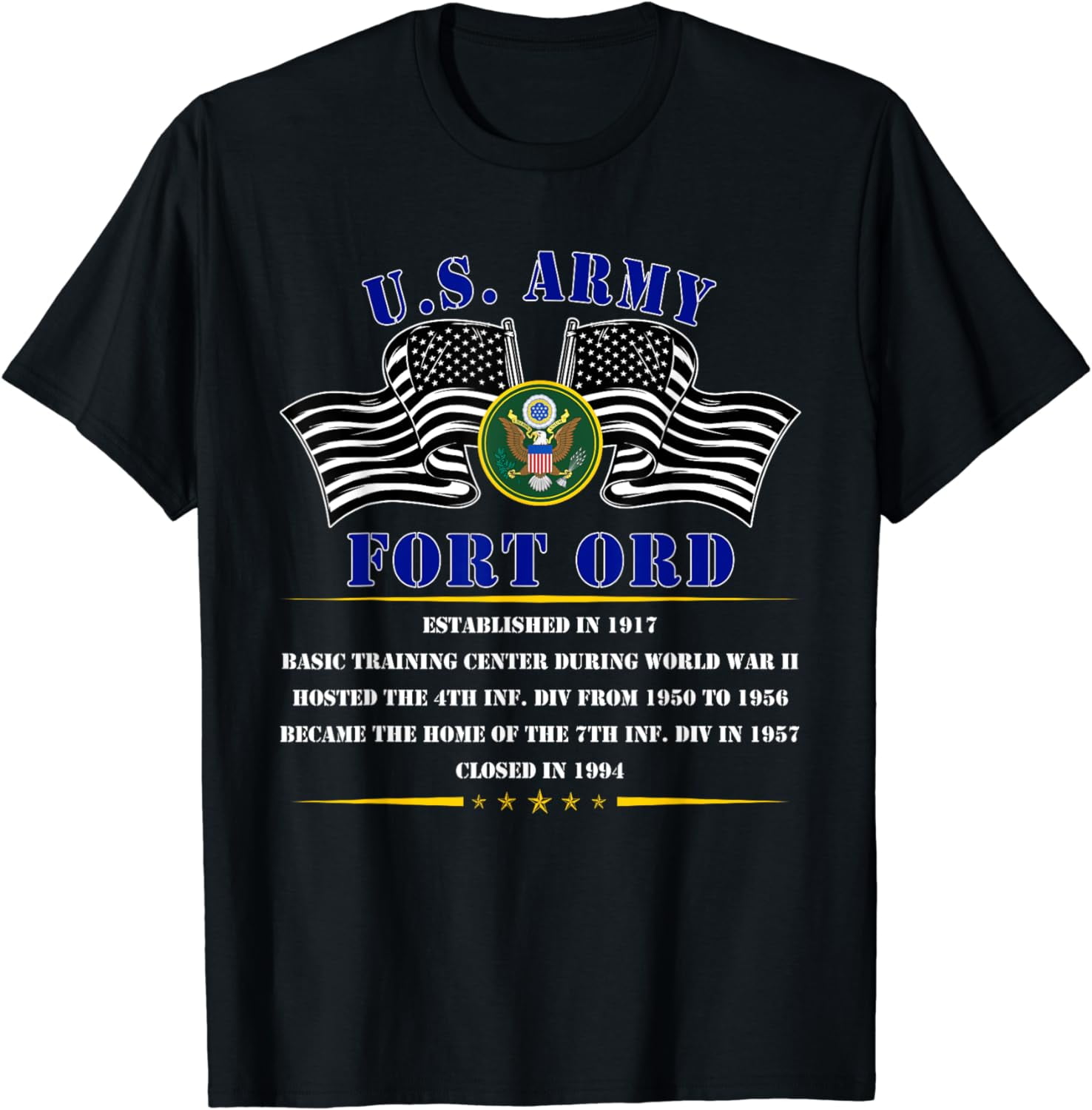 Fort Ord California Ft Irwin US Army Base in History T-Shirt - Walmart.com