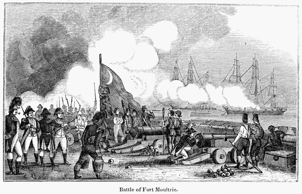Fort Sullivan Battle 1776. Nthe Guns Of Fort Sullivan On Sullivan'S ...