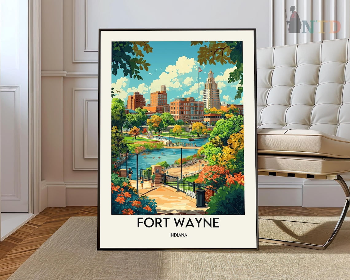 Fort Wayne Travel Poster, Fort Waynefort Wayne Poster Print, Fort Wayne ...