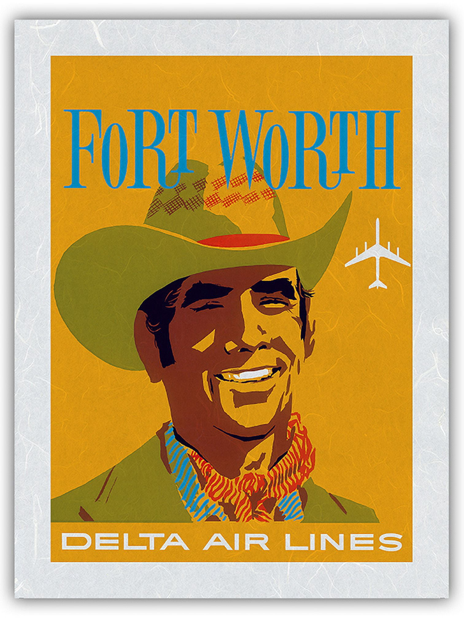 Fort Worth Texas - Cowboy - Delta Air Lines - Vintage Airline Travel ...