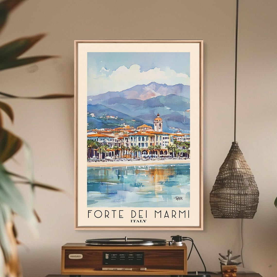 Forte Dei Marmi Italy Watercolor Art Print: Beach Decor #3250, Unframed ...
