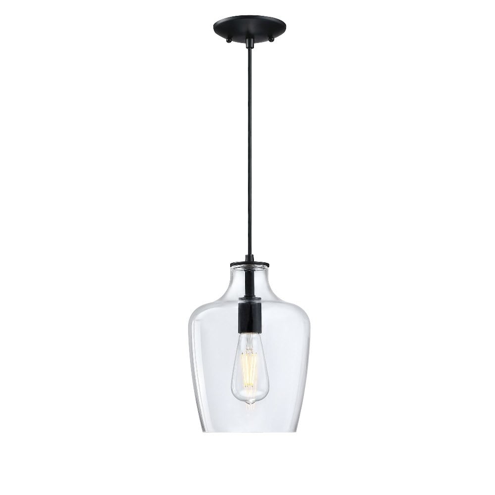Forte Lighting 2779-01 Milo 8" Wide Mini Pendant - Black - Walmart.com