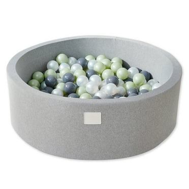 Nuby Grey Velvet Ball Pit with 200 Aqua, White, & Grey Balls - Walmart.com