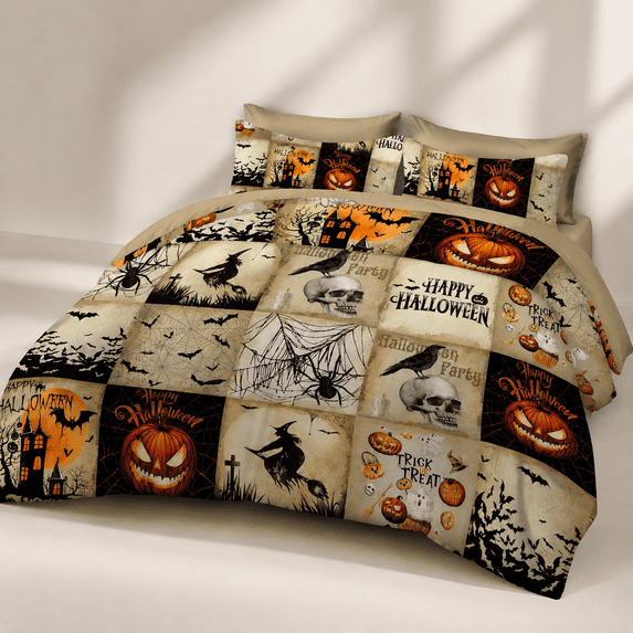 Forter Set Queen Brown Grid Patchwork Bedding - Walmart.com