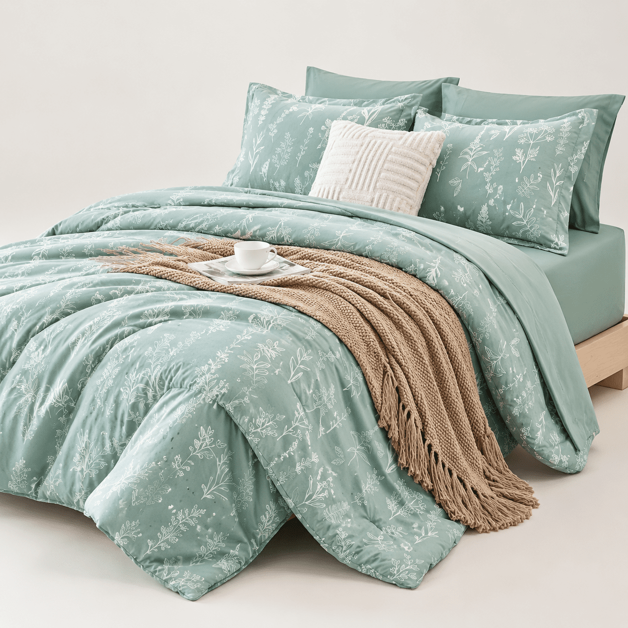Forter Set Sgreen Elegant Flprint Bed In A Bag 5 Pieces Ultra Soft ...