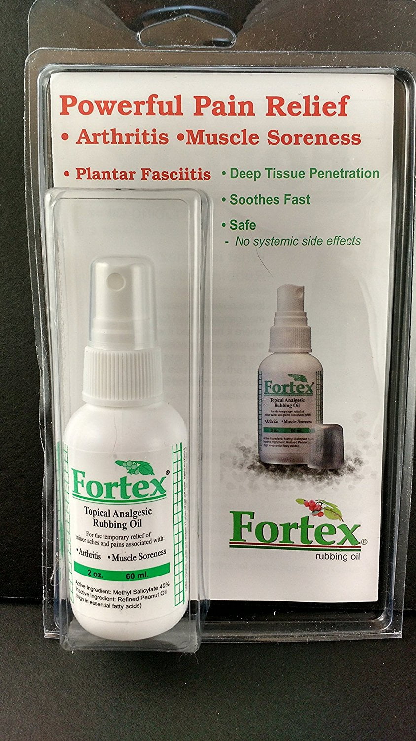 Fortex Analgesic Rubbing Oil 2oz Spray Topical Pain Relief - Walmart.com