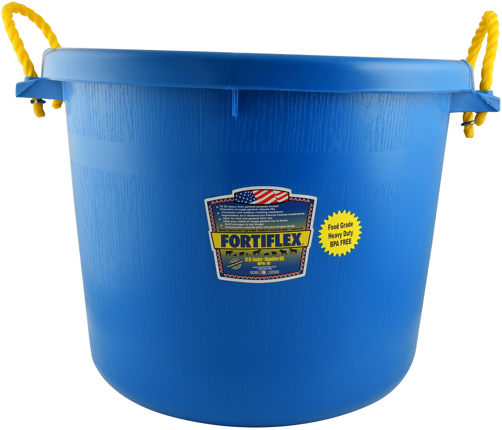 Fortex/Fortiflex MB-70BL Low Wide Barn Bucket 16-1/2 in, Molded Rubber ...