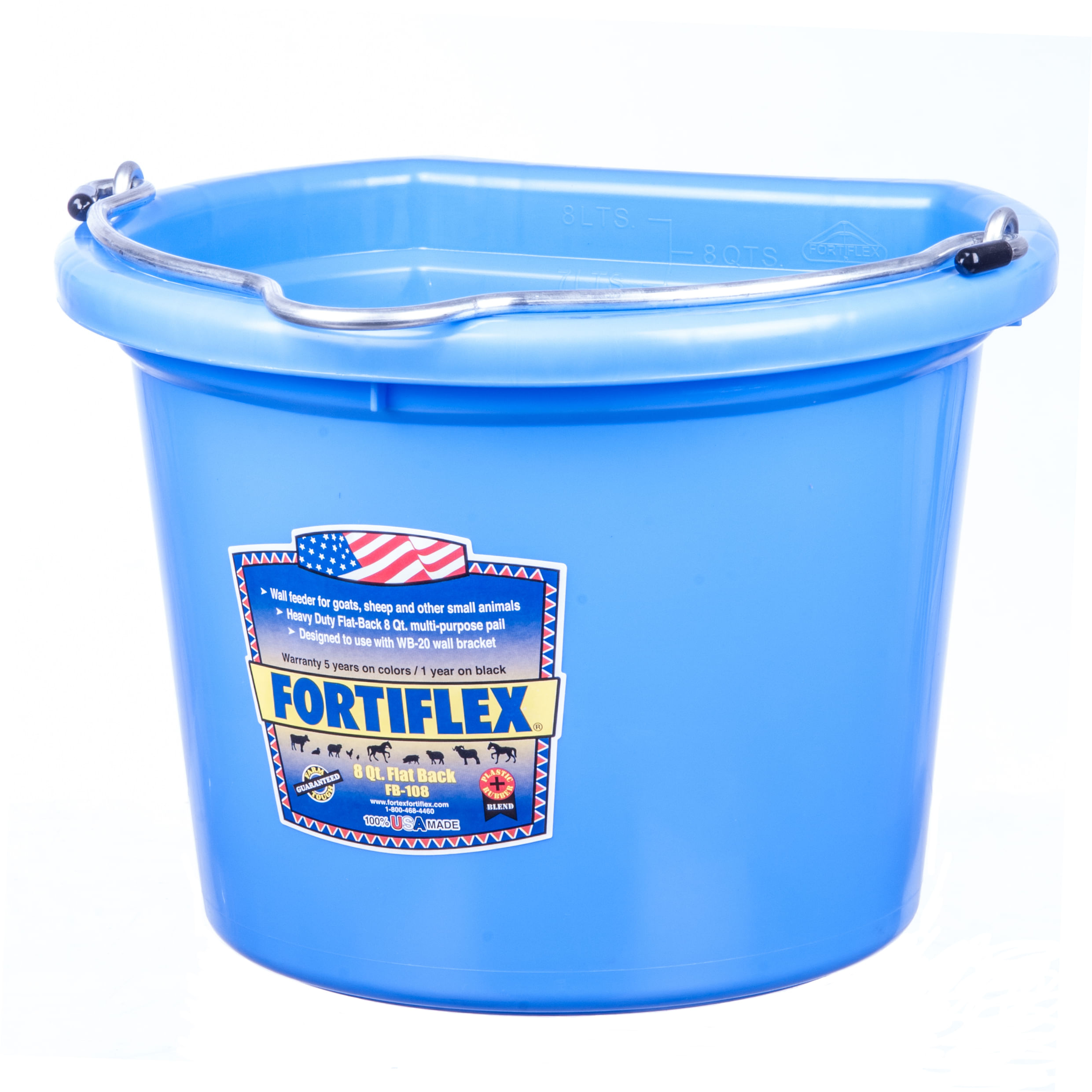 Fortex Industries Inc Flatback Bucket- Sky Blue 8 Quart - FB-108 SKY ...