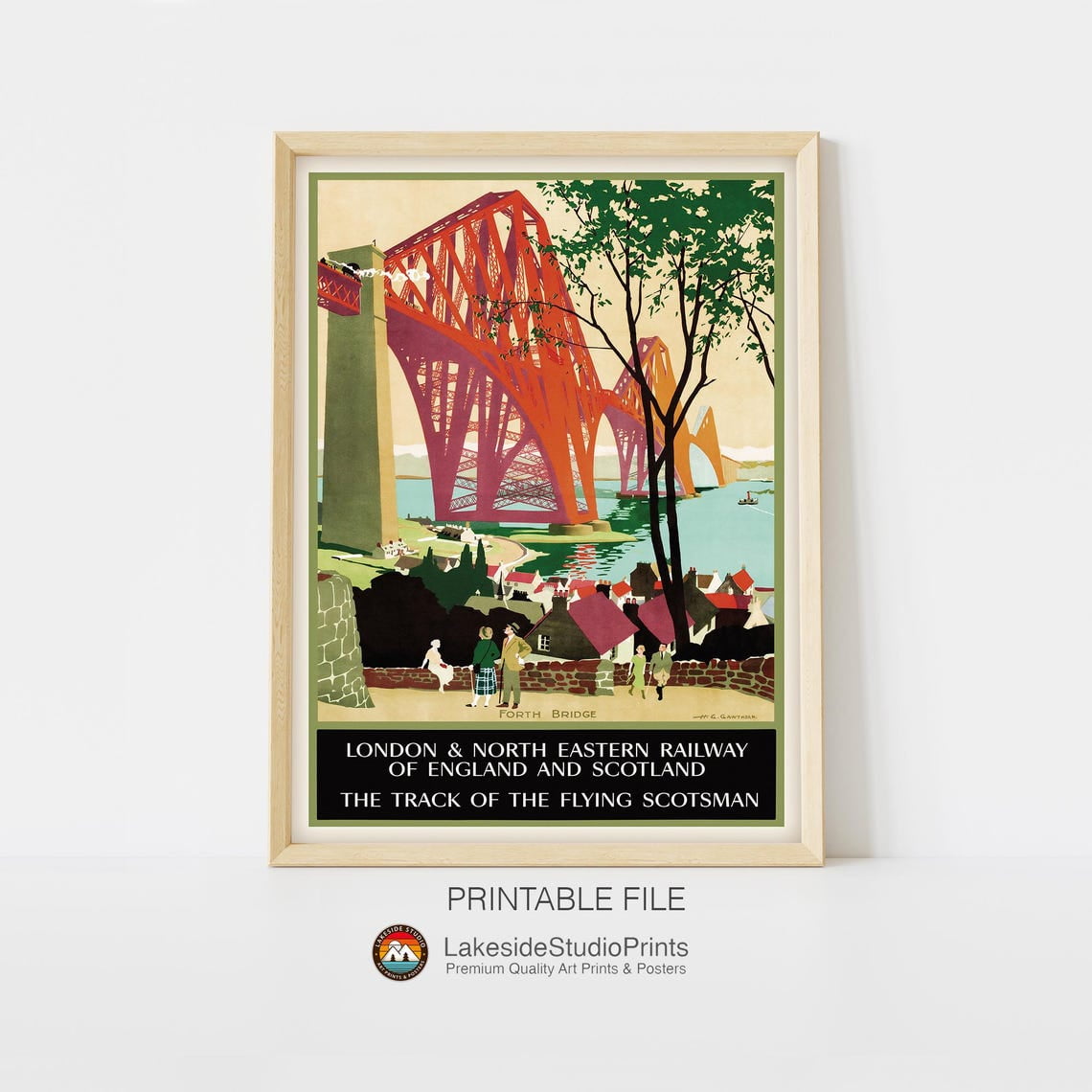 Forth Bridge The Track Of The Flying Scotsman Vintage Travel Poster ...