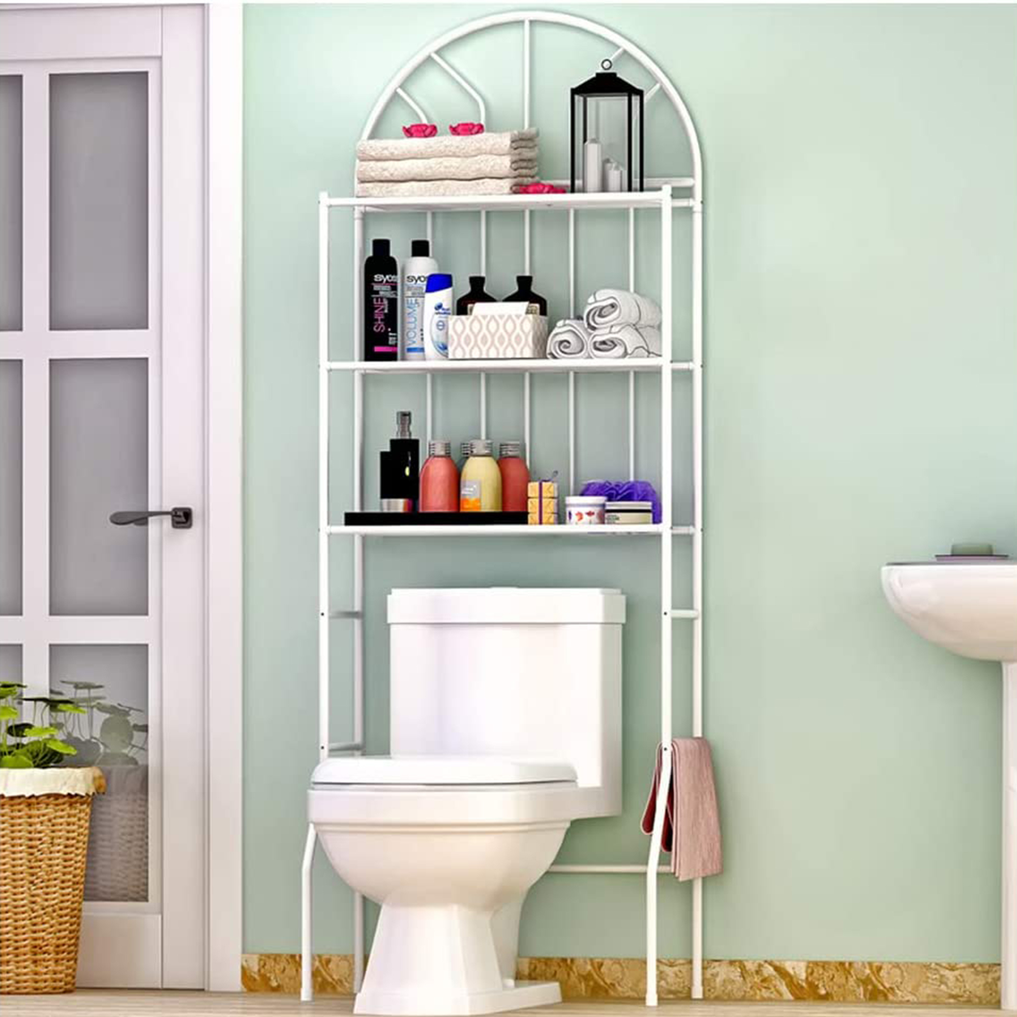 HomGarden 3-Shelf Bathroom Storage Rack Organizer Over the Toilet ...