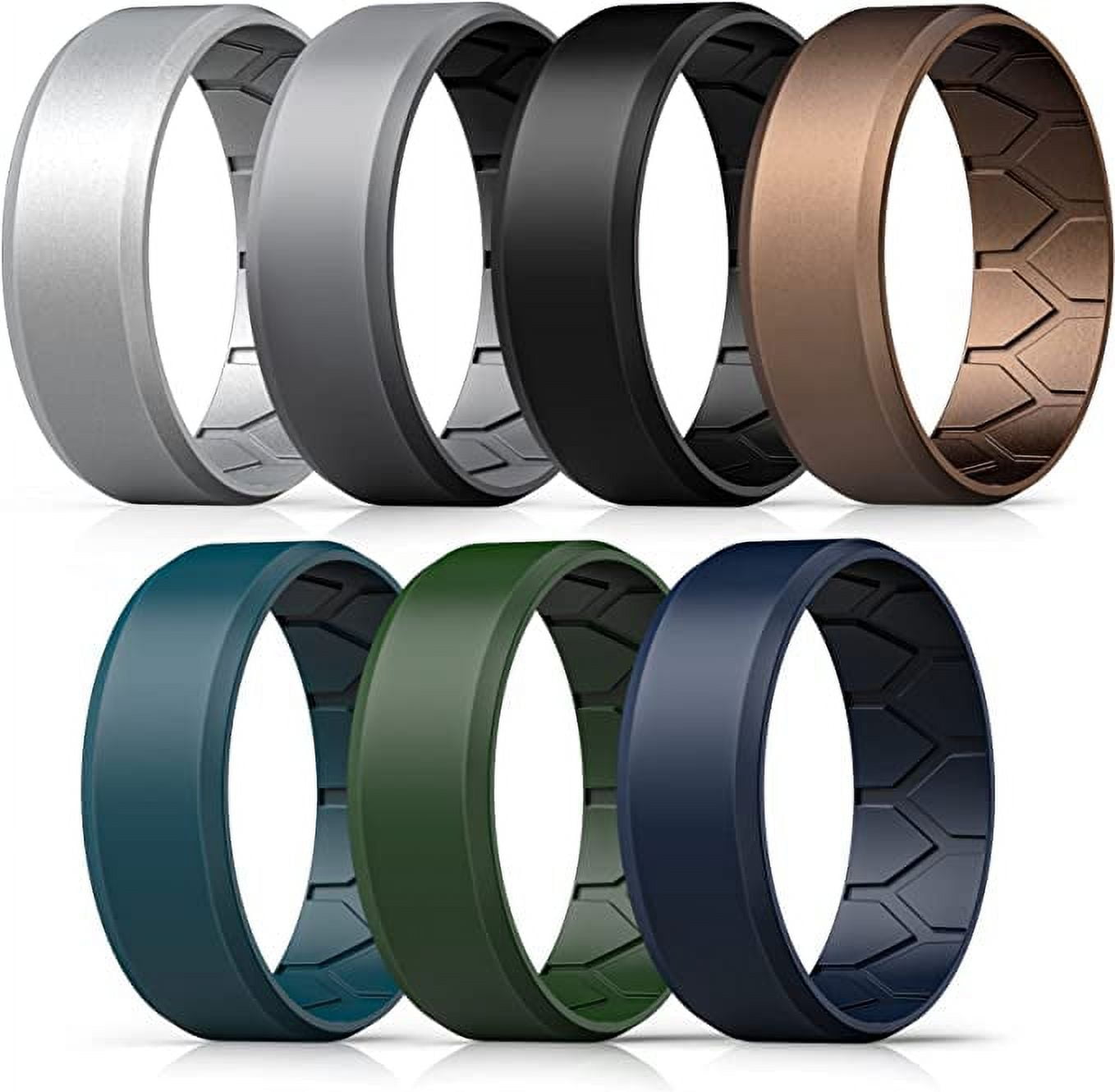 Forthee Silicone Wedding Ring for Men, Mens' Rubber Wedding Engagement ...