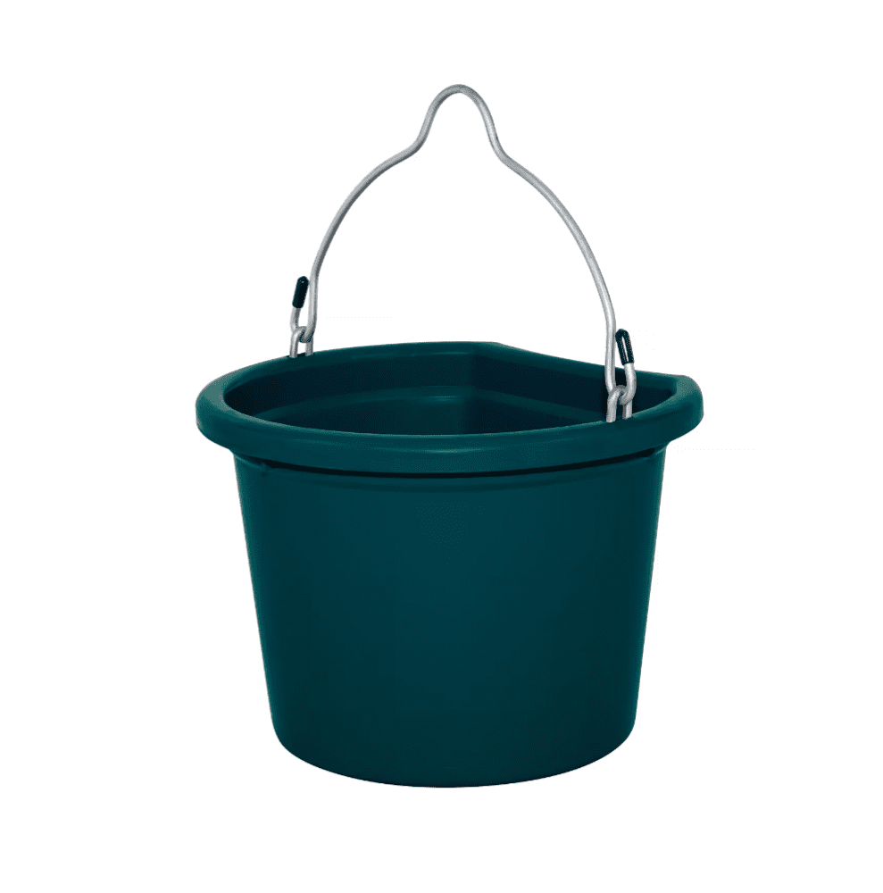Fortiflex 1301802 2 gal. Flat Back Horse Feed Bucket, Hunter Green ...