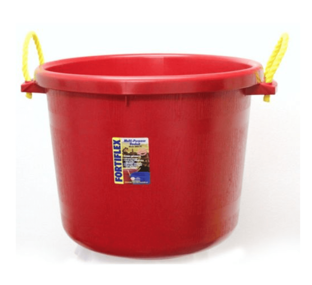 Fortiflex 1307023 Large Capacity Plastic Bucket, Red, 17.5 gal ...