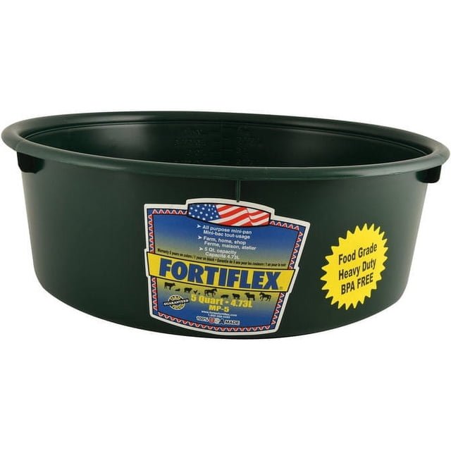 Fortiflex Mini Feed Pan for Dogs and Horses, 5-Quart, Hunter Green ...
