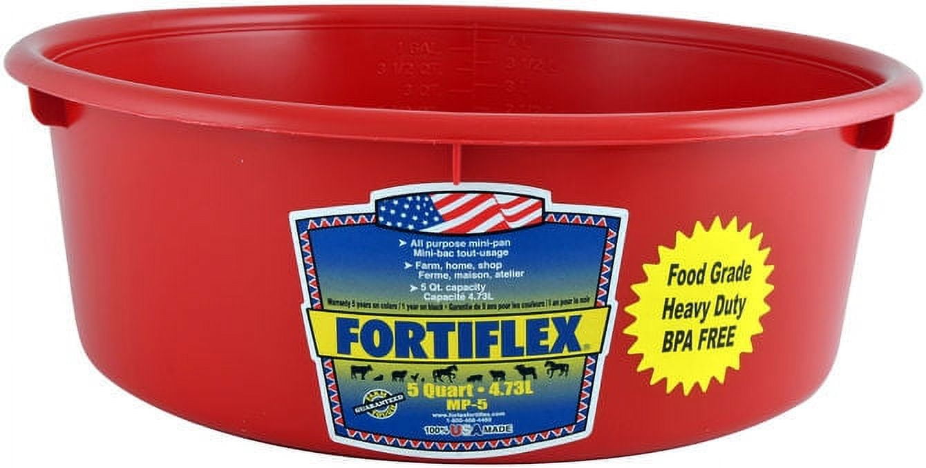 Fortiflex Mini Feed Pan for Dogs and Horses, 5-Quart, Red - Walmart.com