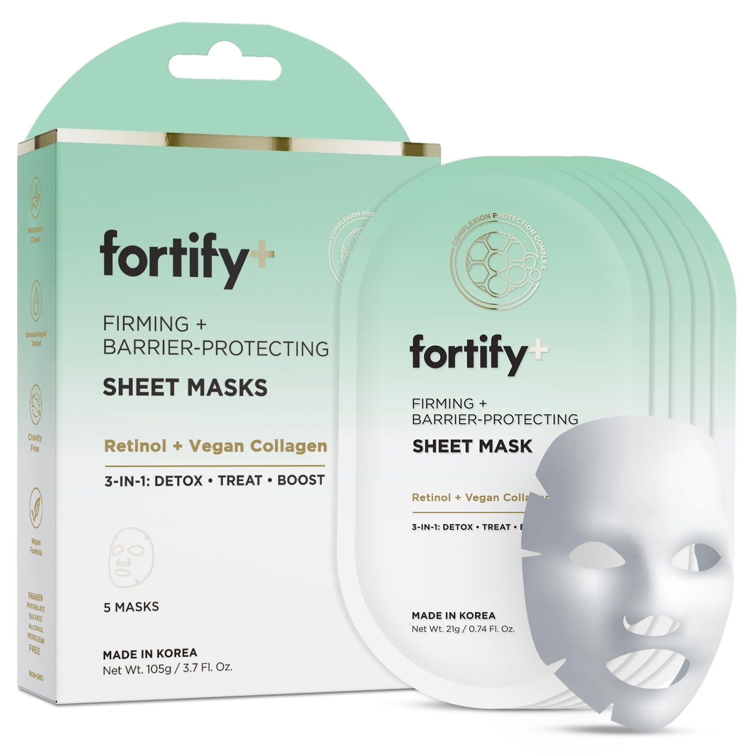 Fortify Skincare Anti-Aging Facial Sheet Mask - Hydrating + Protecting ...