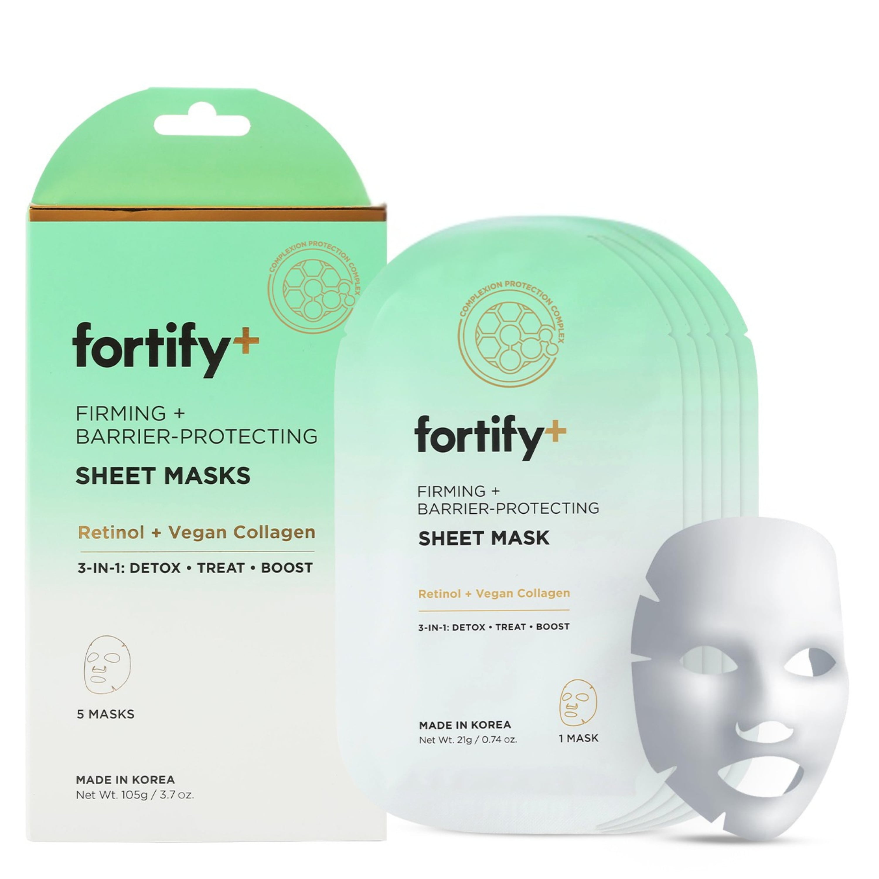 Fortify Skincare Anti-Aging Facial Sheet Mask - Hydrating + Protecting ...